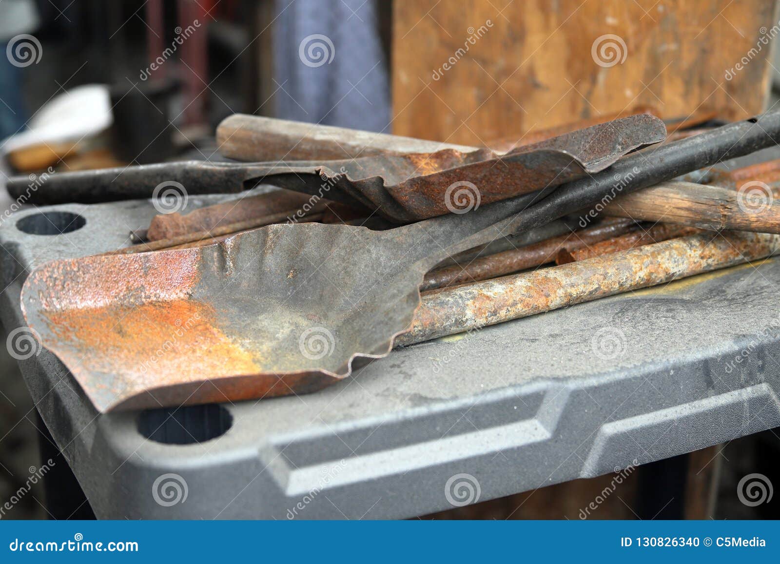 Blacksmith Shop Tools Shovel Stock Photo - Image of close, handmade ...