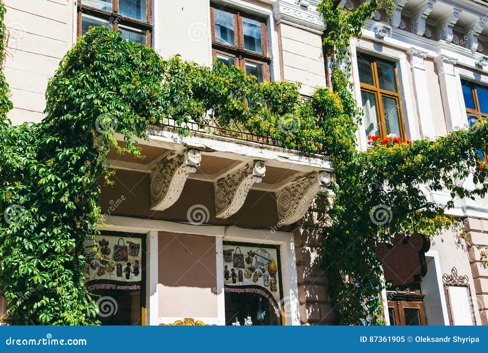 Balcone con l'edera immagine editoriale. Immagine di casa - 87361905