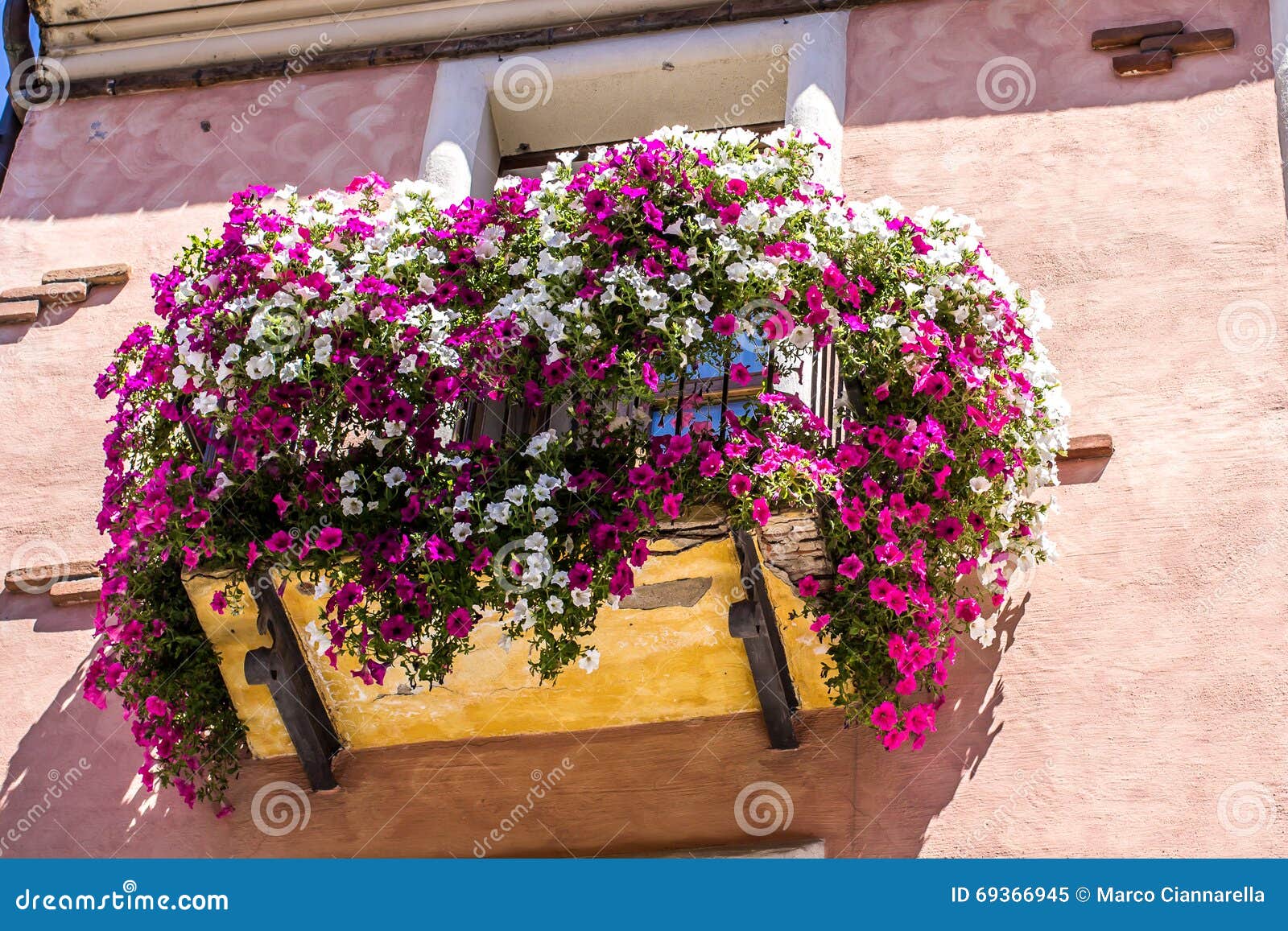 Balcone fiorito immagine stock. Immagine di esterno, città - 69366945