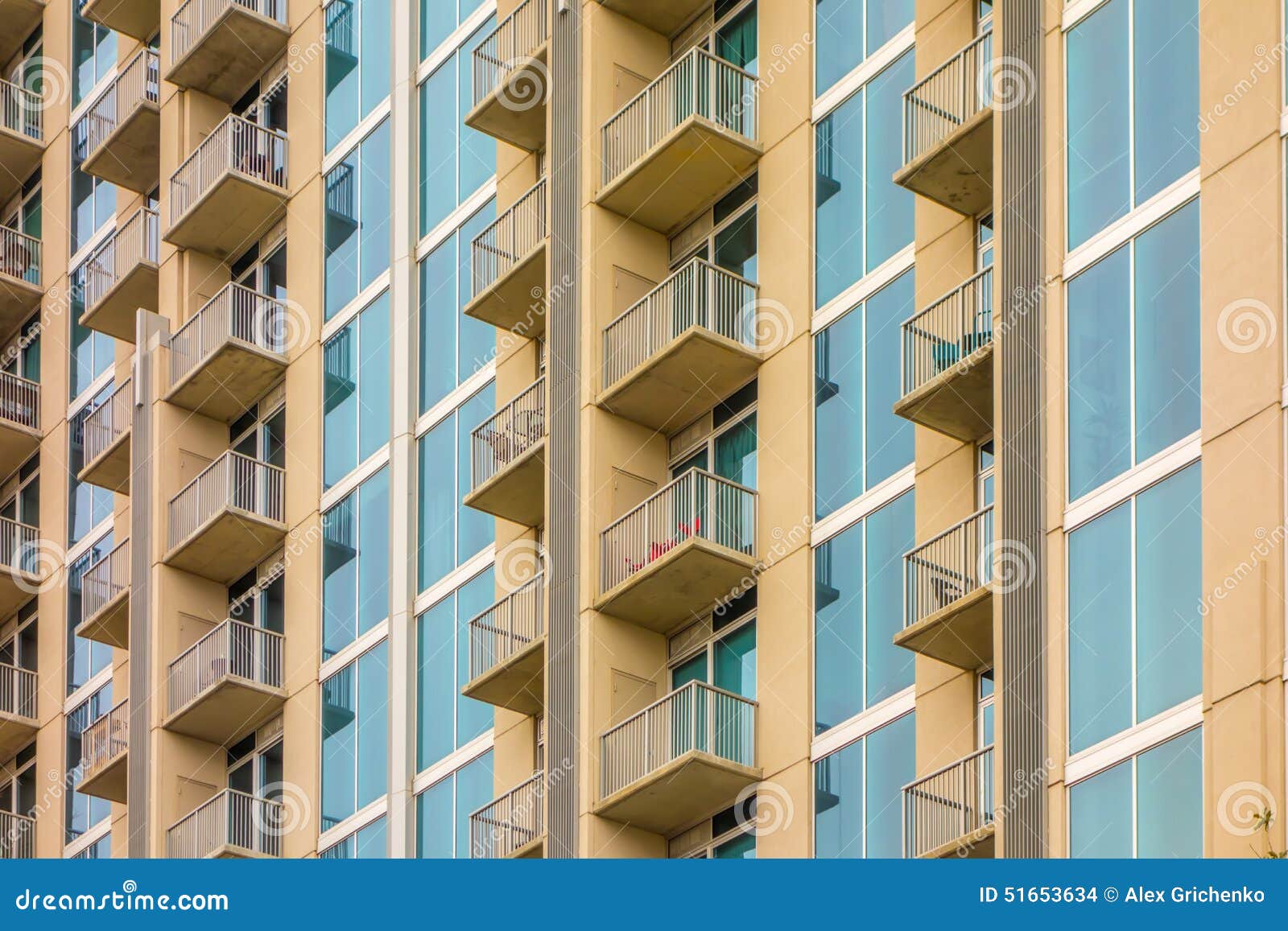 Balconies Array on an Apartment Building Stock Photo - Image of balcony ...