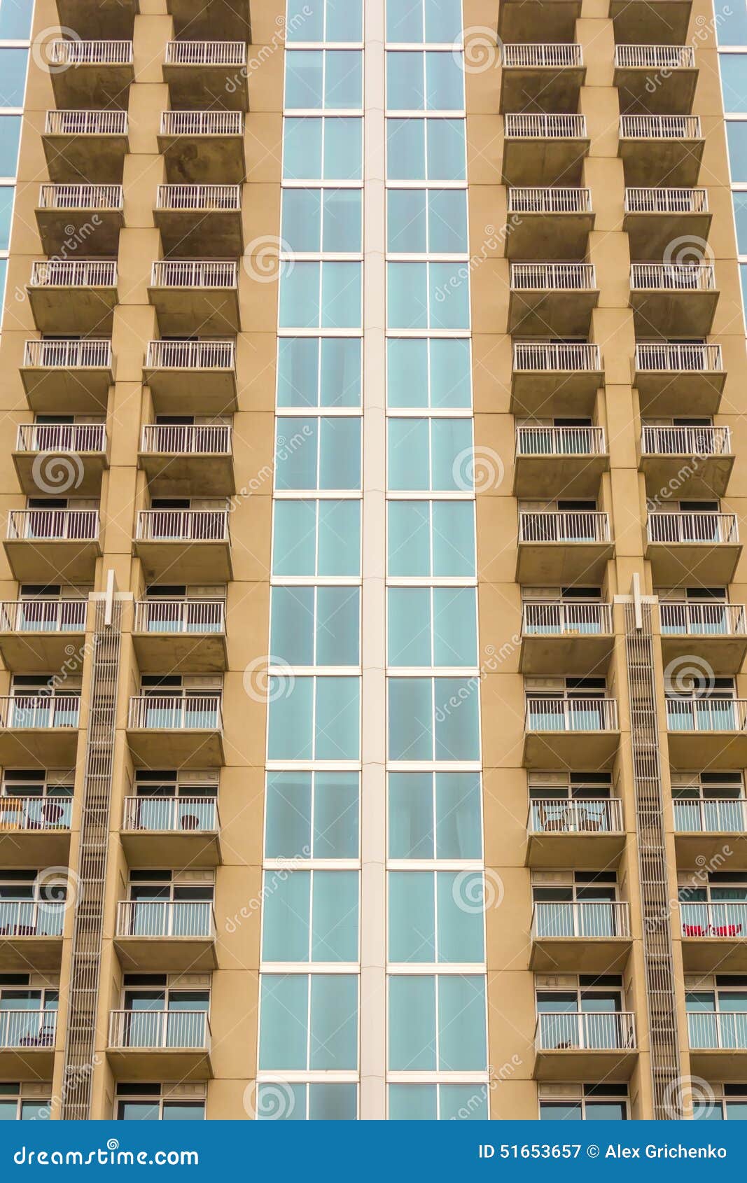 Balconies Array on an Apartment Building Stock Image - Image of ...