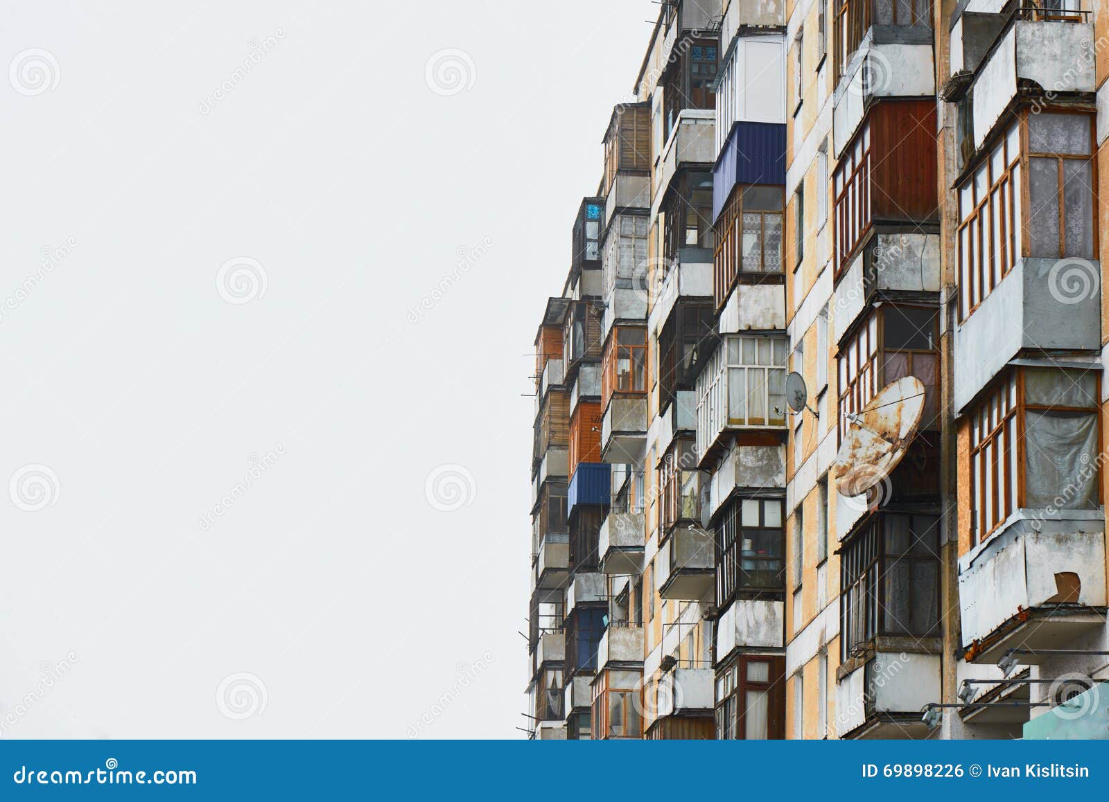 The Balconies of the Building Stock Photo - Image of apartment, soviet ...