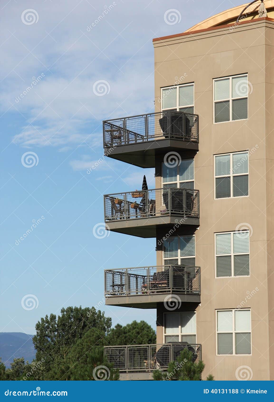Balconies on Modern Architecture Apartment Complex Stock Photo - Image ...