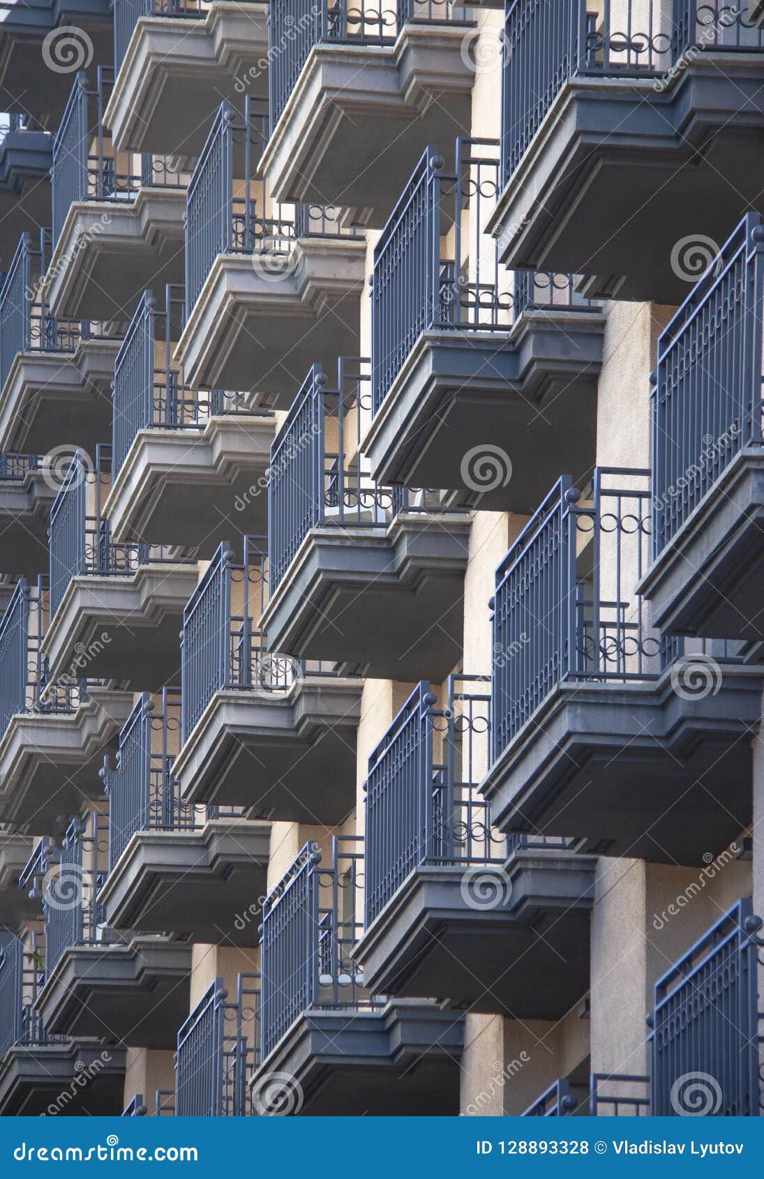 Balconies of a Modern Building. Stock Photo - Image of property, icon ...