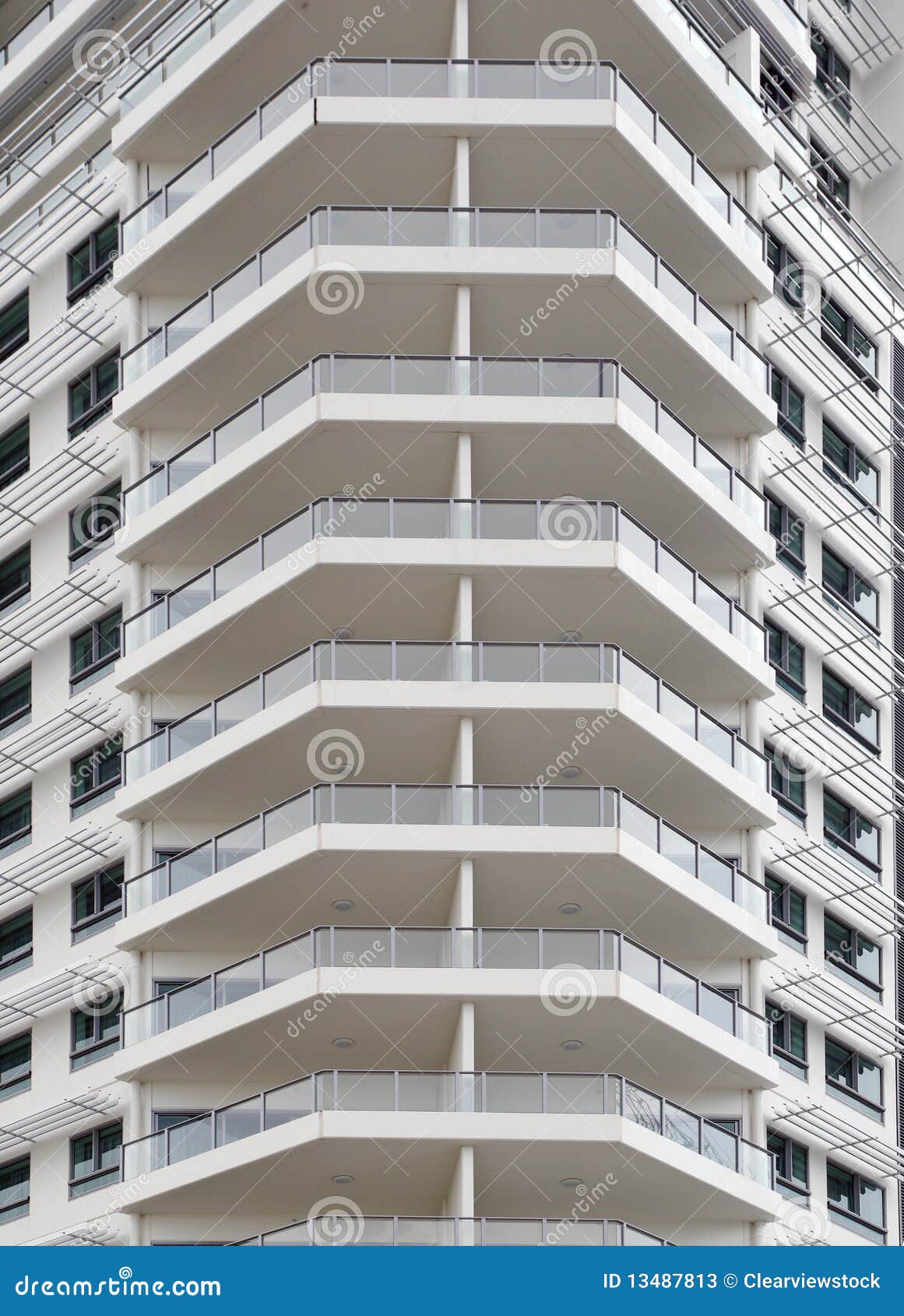 Balconies on an Office Building Stock Image - Image of detail ...