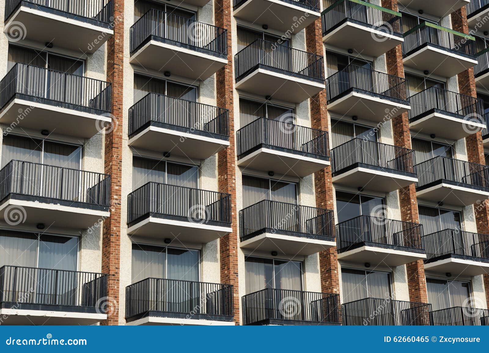 Balconies Outside Hotel Building Stock Image - Image of window, balcony ...