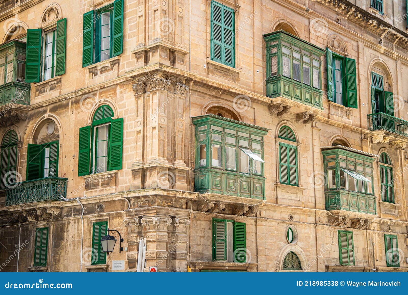 Balconies and Window Boxes on the Island of Malta Stock Photo - Image ...