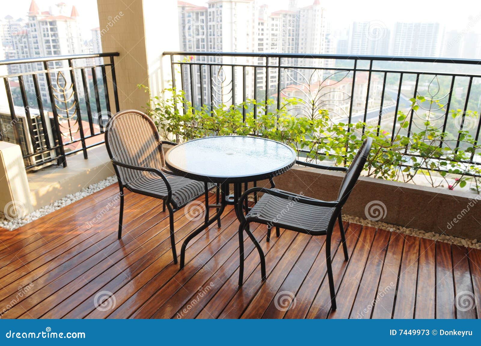 The balcony stock image. Image of tranquil, wooden, leisure - 7449973