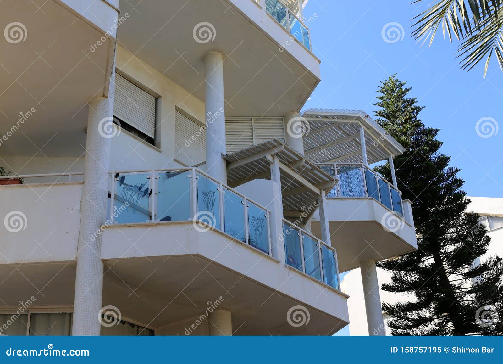 Balconies and Windows in a Big City in Israel Stock Image - Image of ...