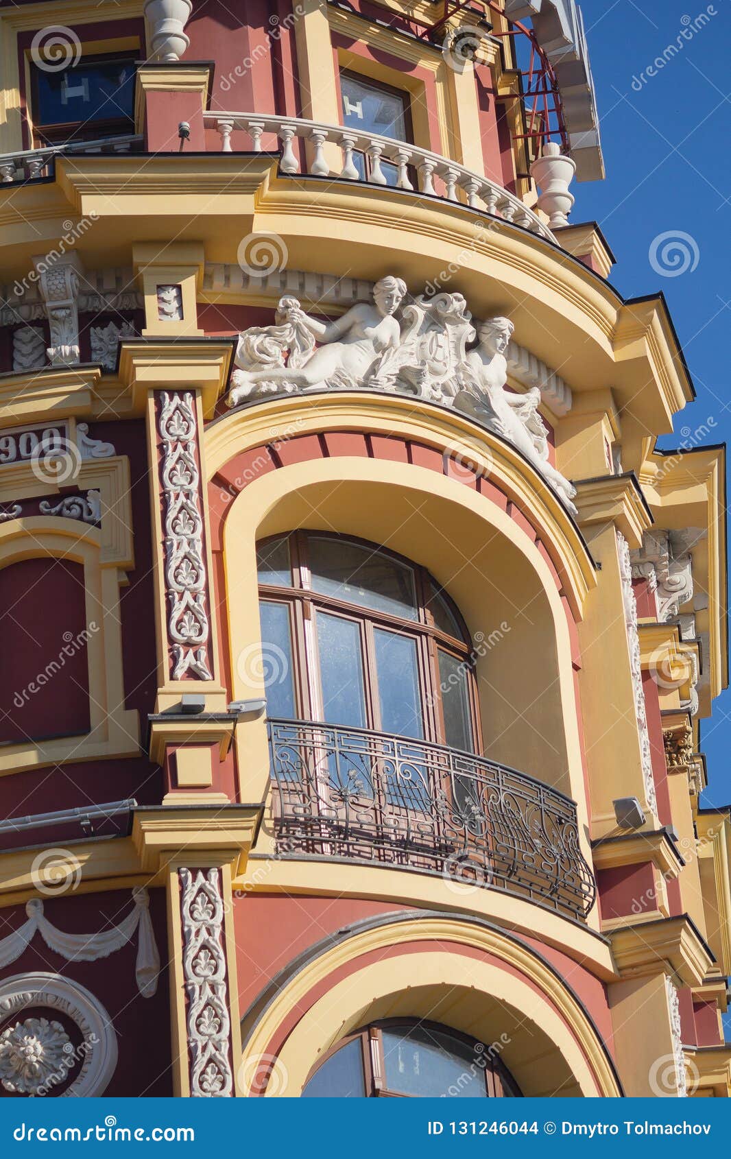 Balcony of a Beautiful Building in a Classic Style Stock Photo - Image ...