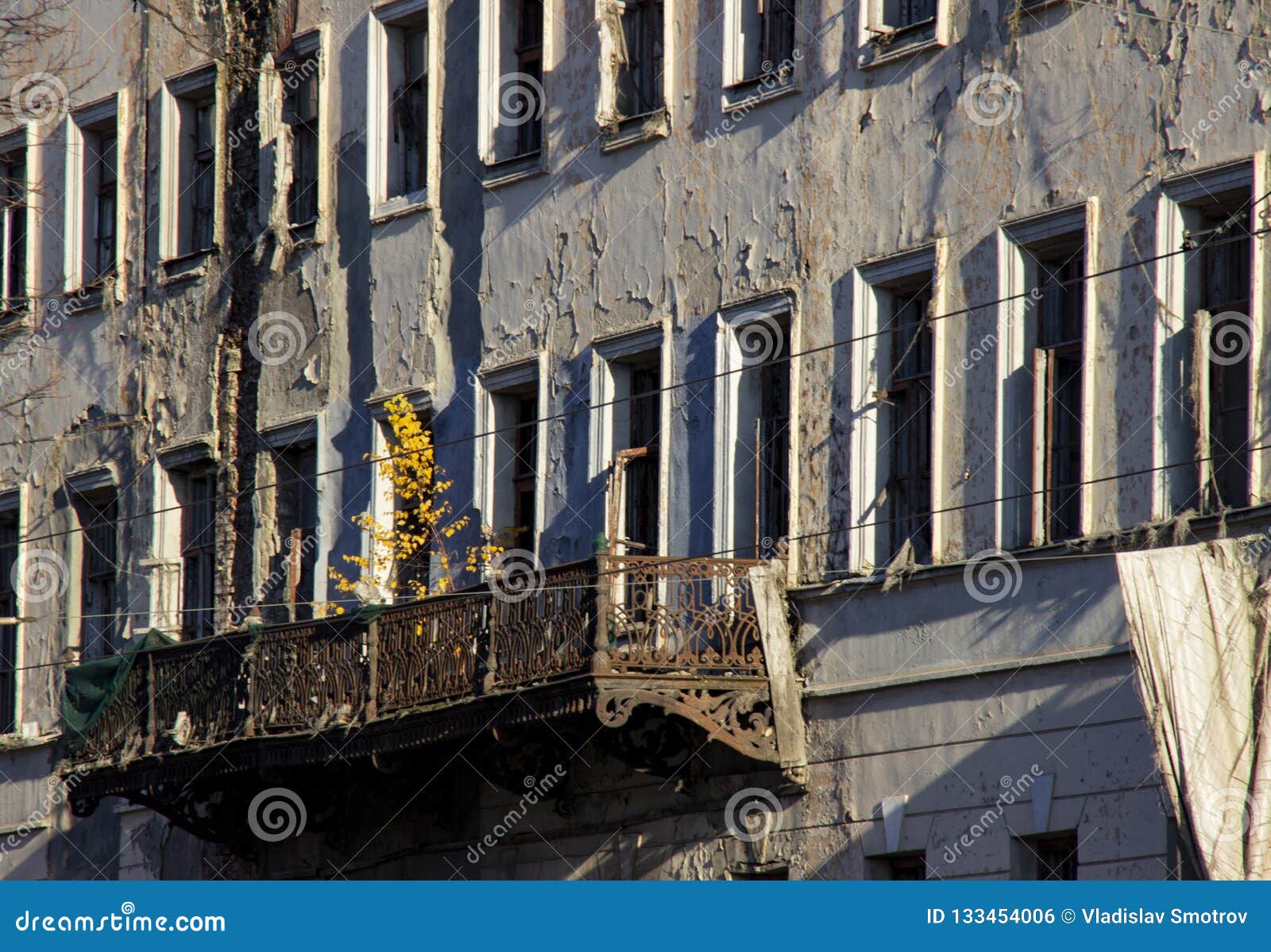 Balcony on building. stock photo. Image of background - 133454006