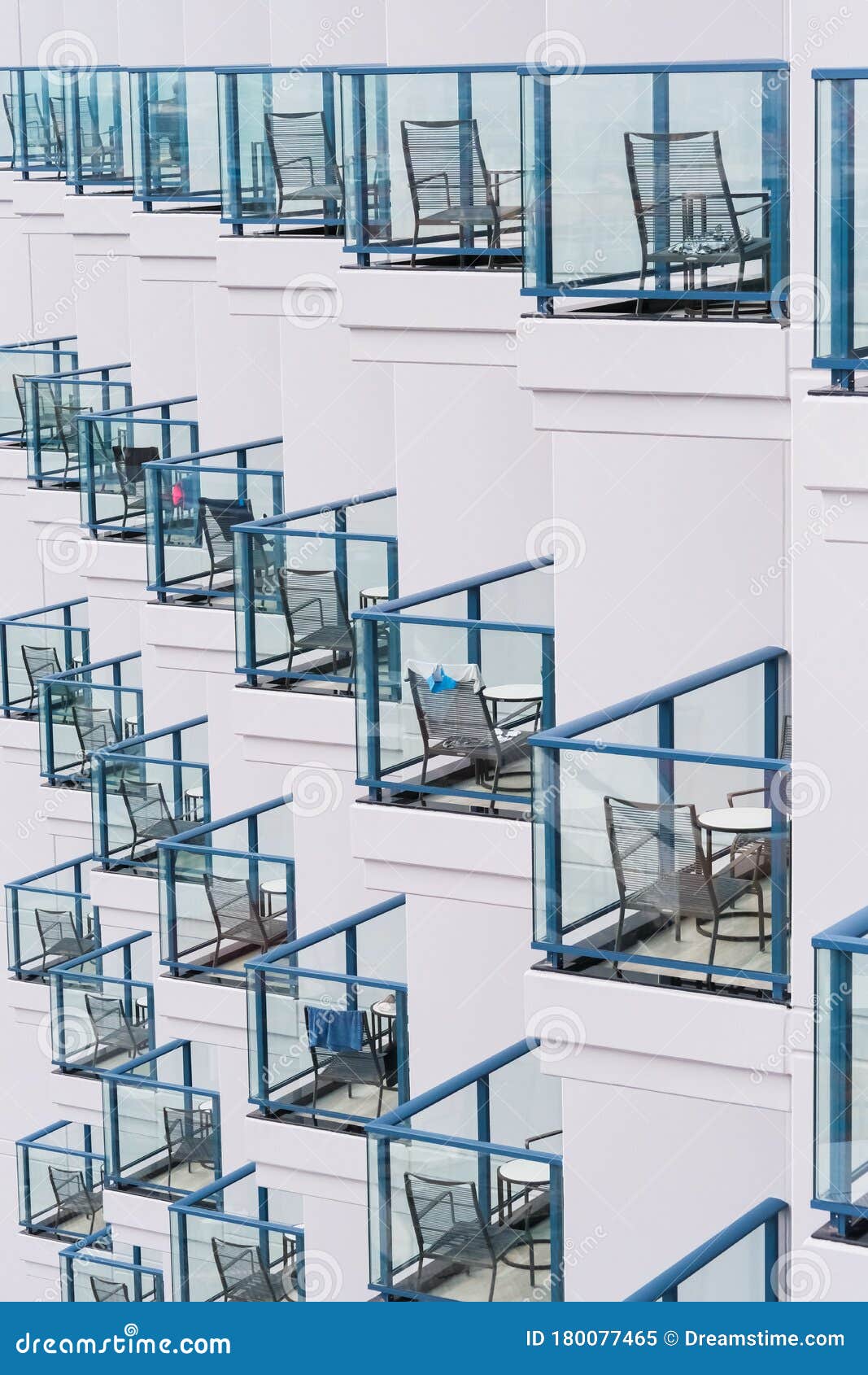 The Balcony of the Building is Divided into Layers. Stock Image - Image ...