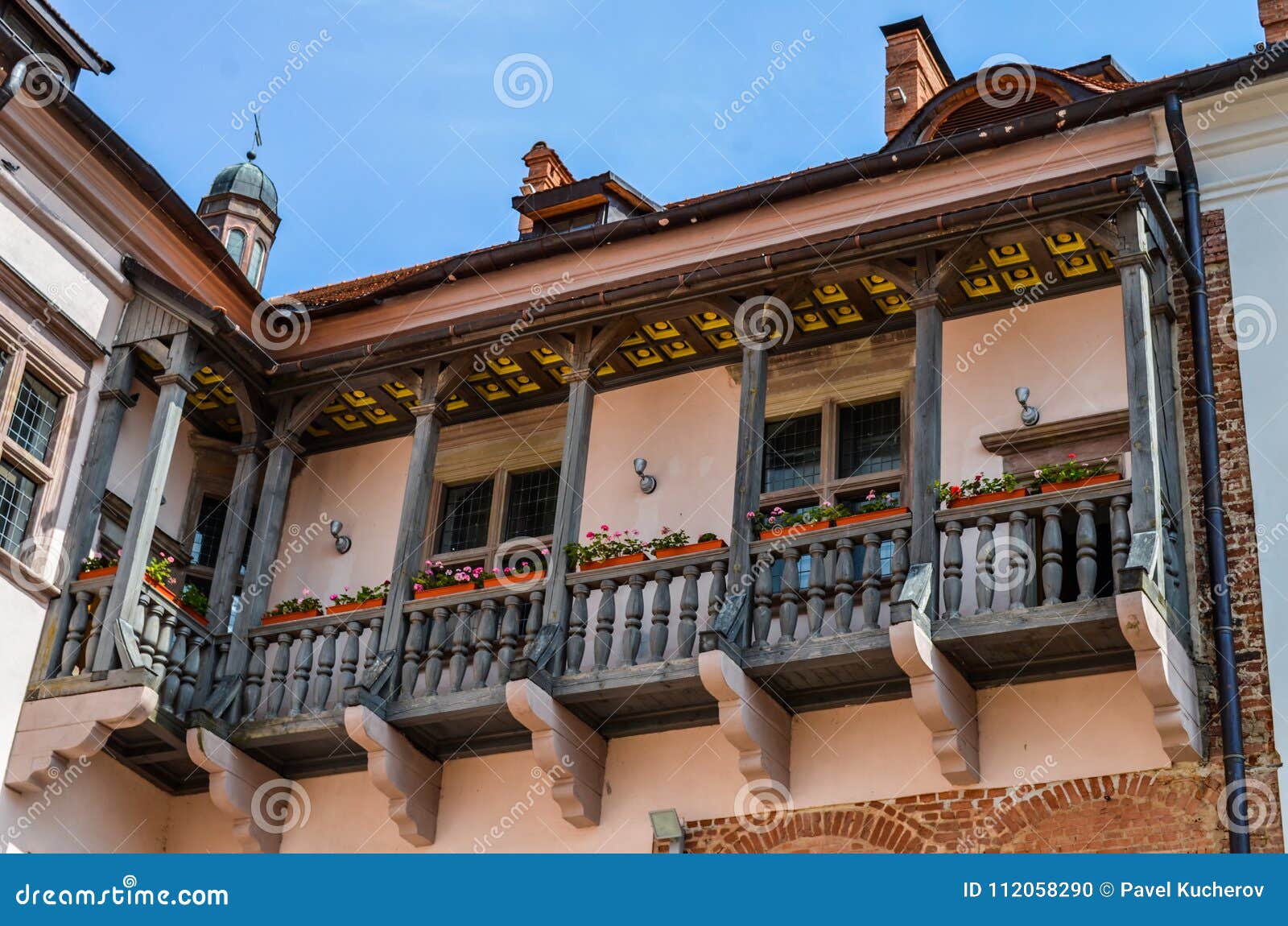 Balcony at the castle stock photo. Image of element - 112058290