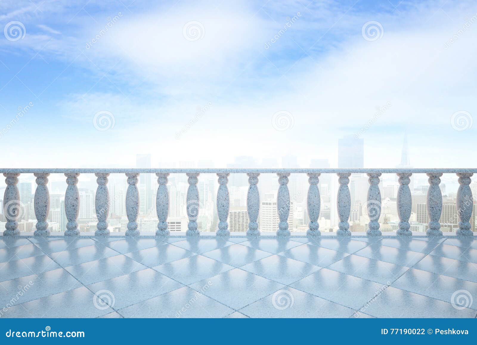 Balcony on city background stock illustration. Illustration of estate ...