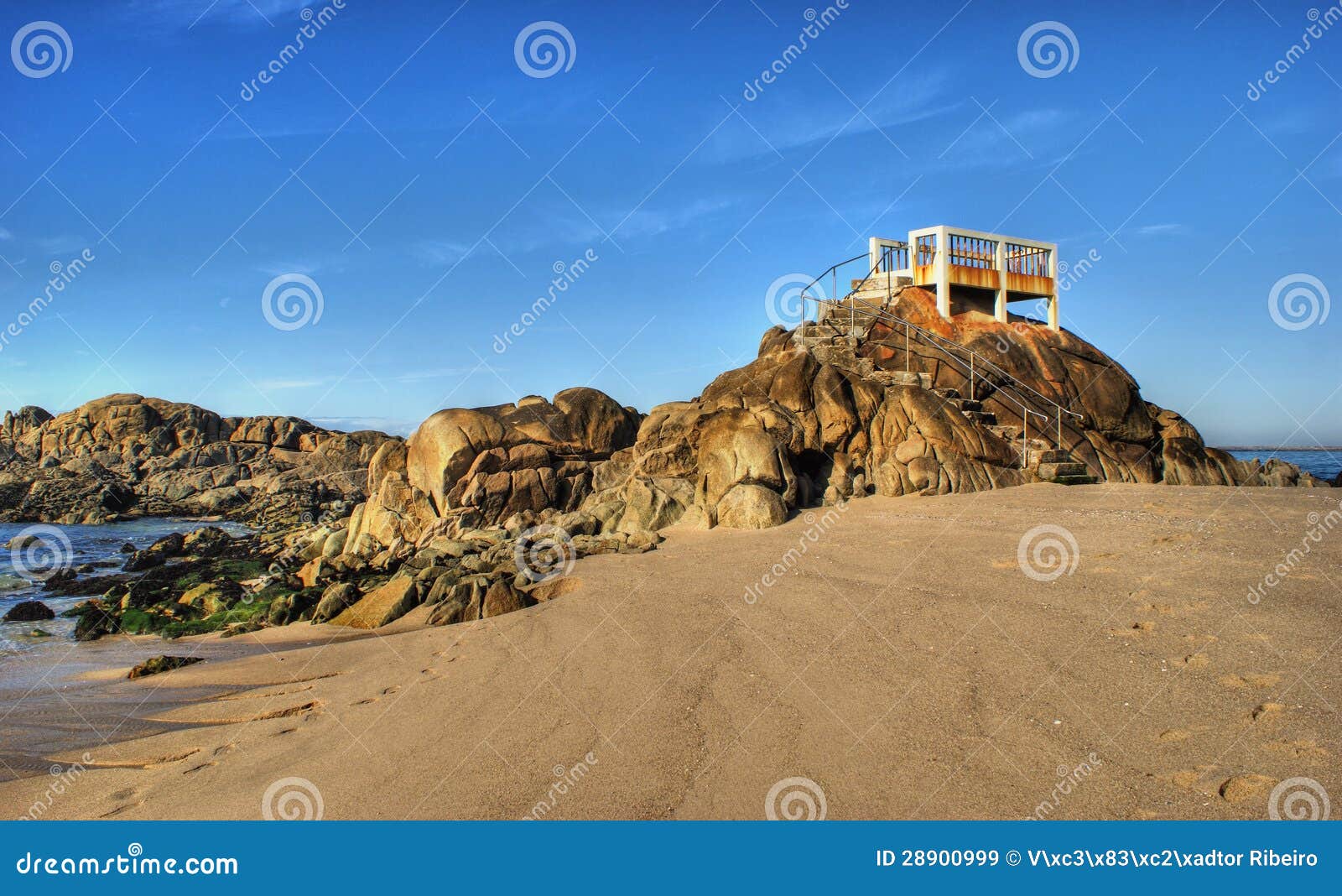 Balcony on a Cliff Overlooking the Atlantic Stock Image - Image of ...