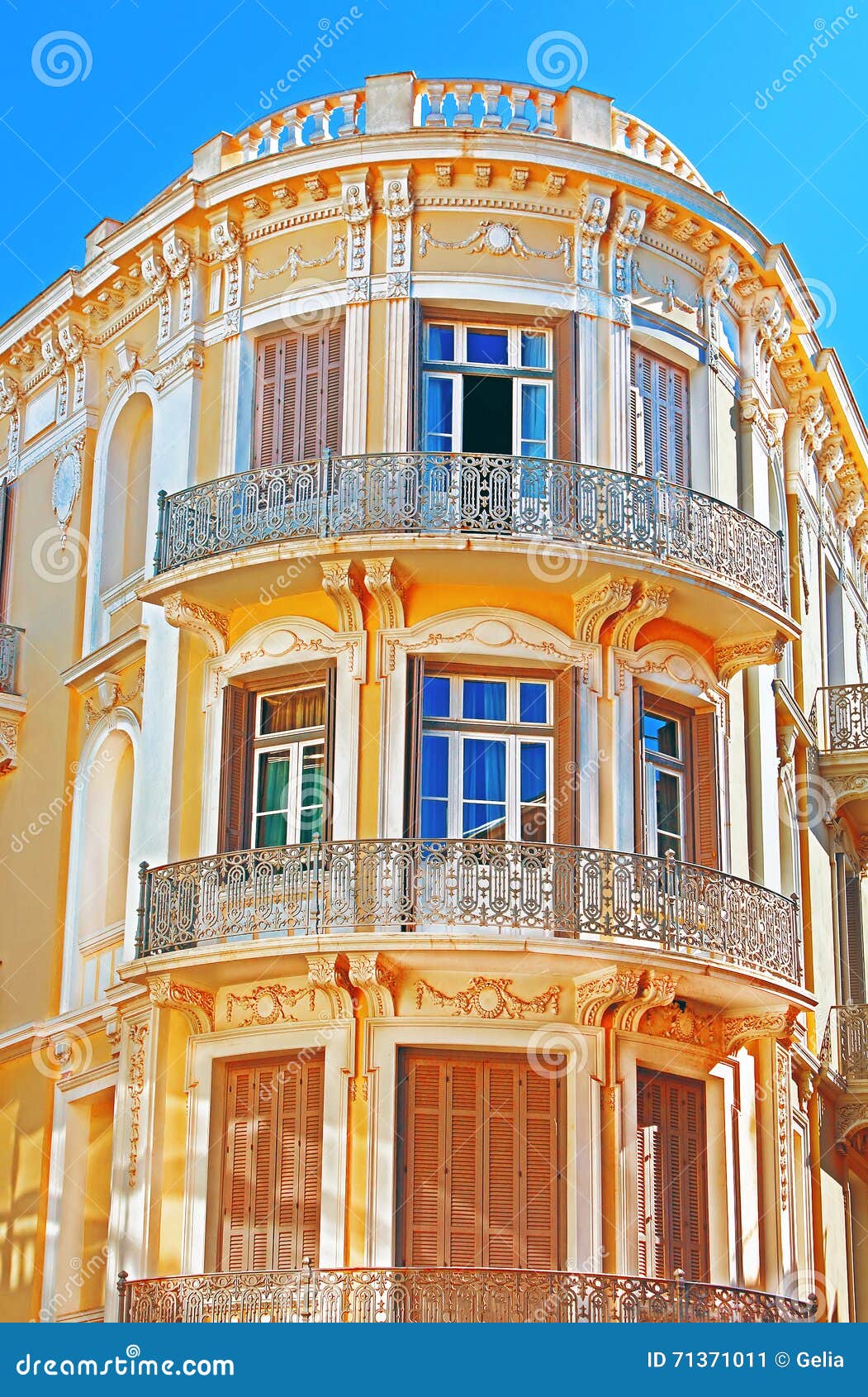 Balcony on the Corner of Building in Athens Stock Image - Image of shop ...