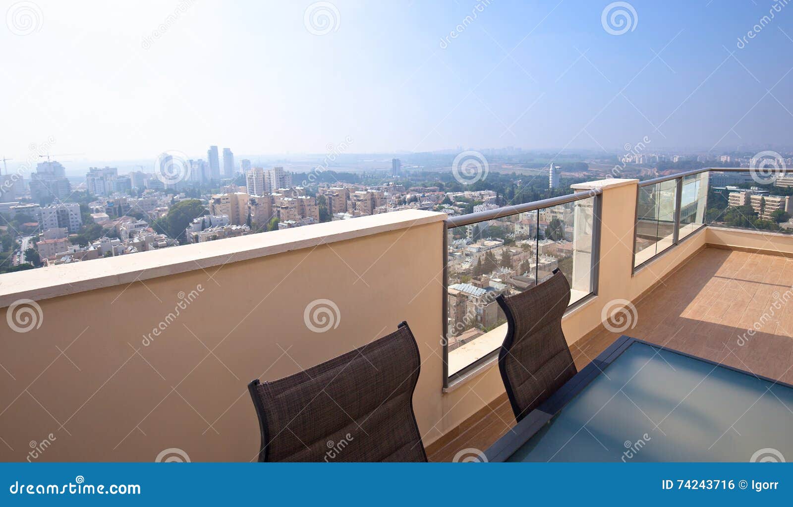 Balcony in Downtown of Modern City Stock Photo - Image of beautiful ...