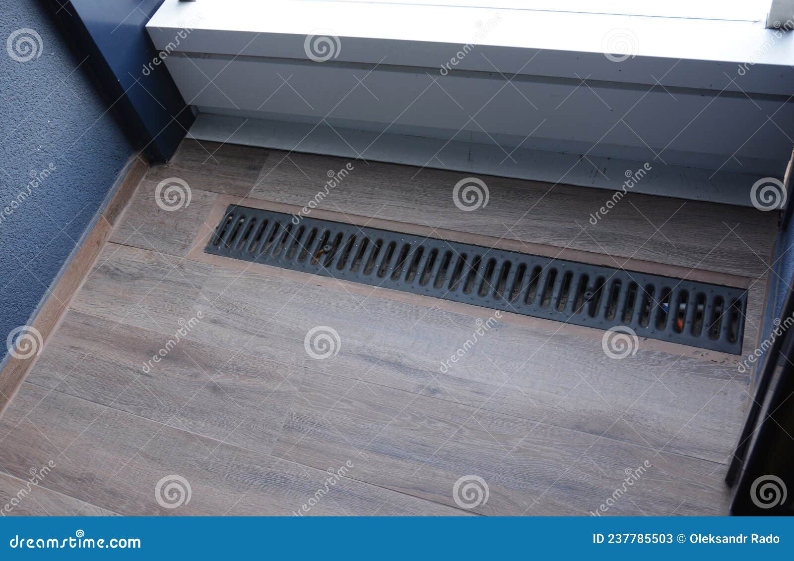Balcony Drainage or Gutter. a Close-up of a Balcony Floor Drainage ...