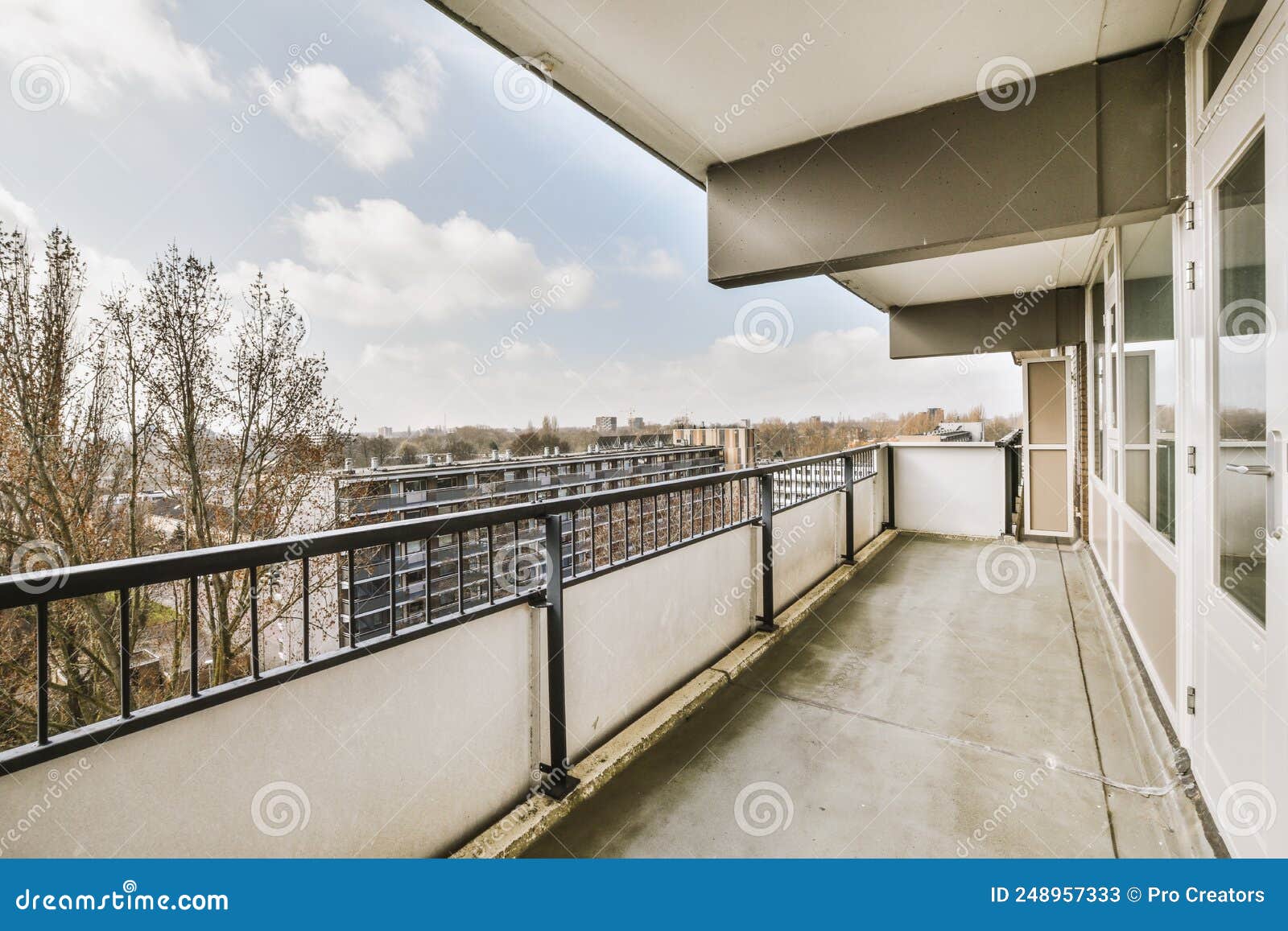 Balcony exterior with stock image. Image of modern, domestic - 248957333