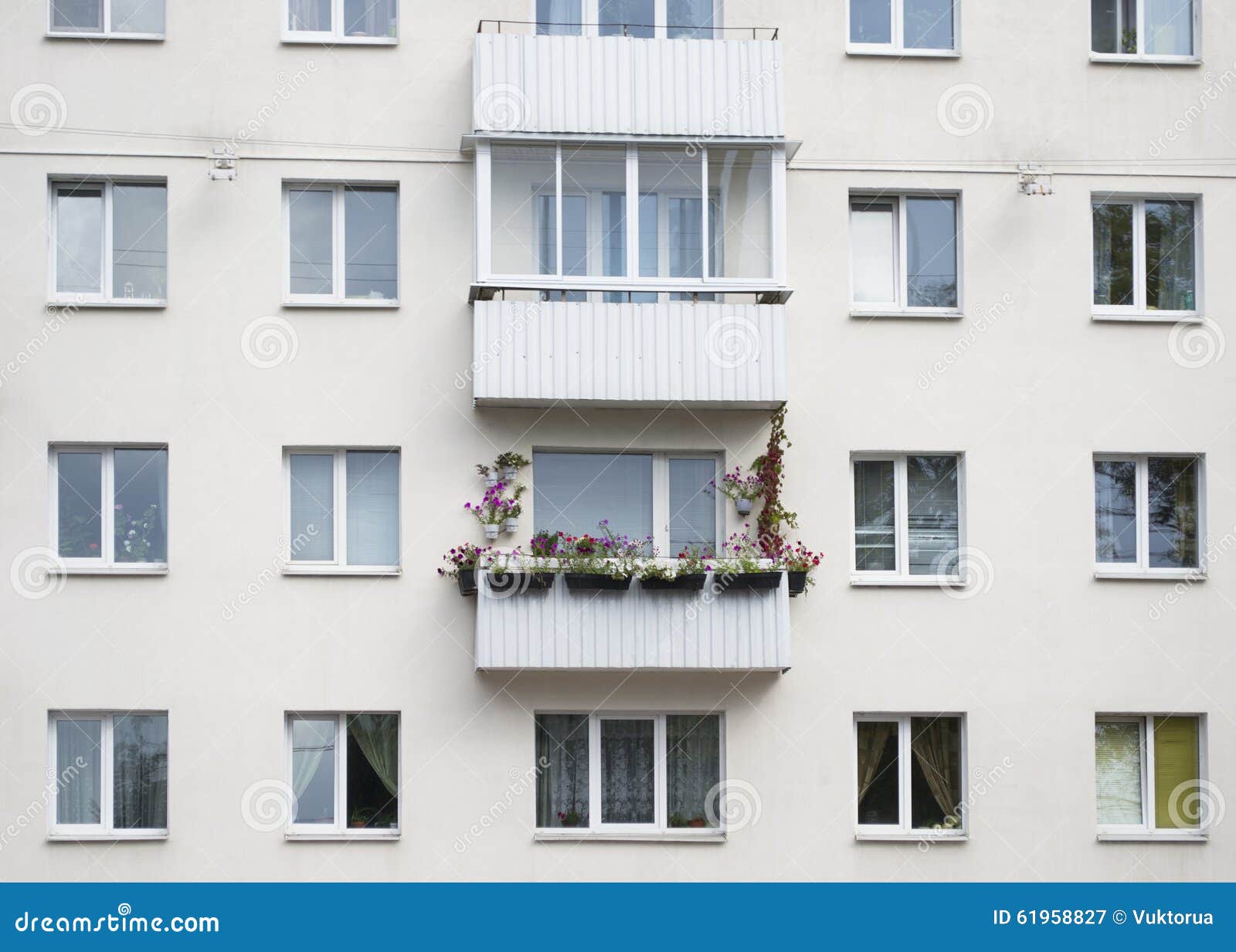 Balcony with flowers stock image. Image of garden, mansion - 61958827