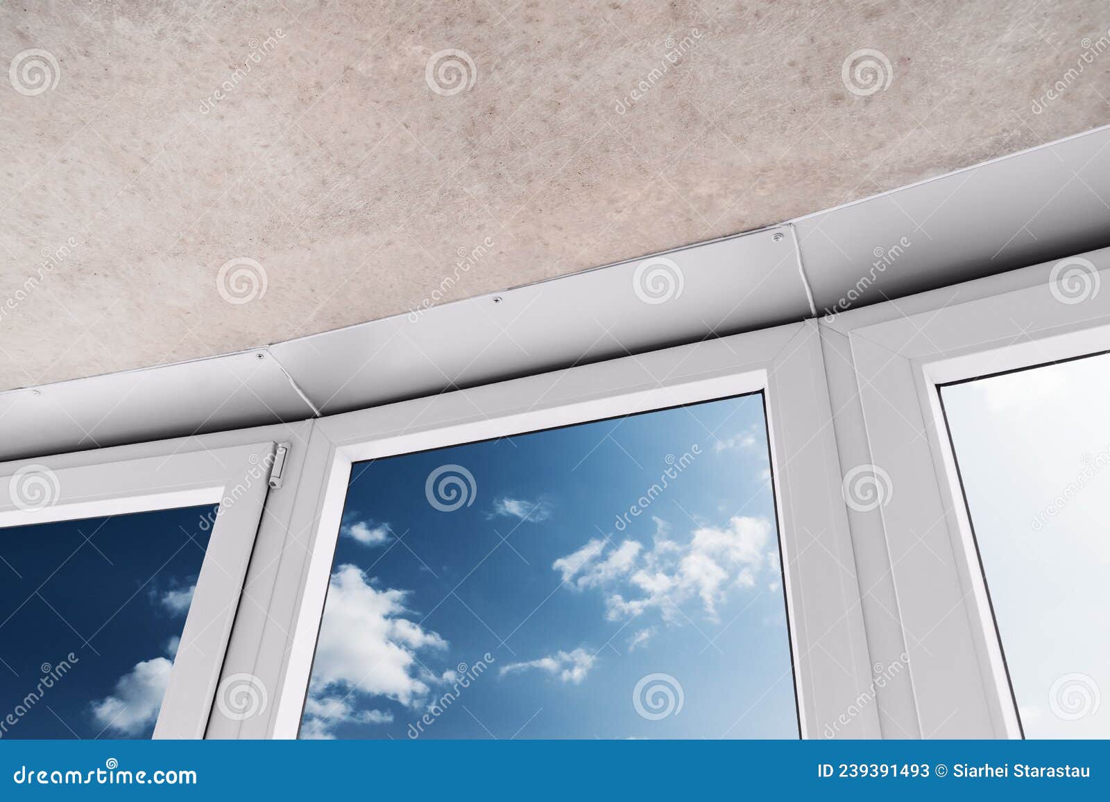 Balcony Frame in a New House Stock Image - Image of building, cloudy ...
