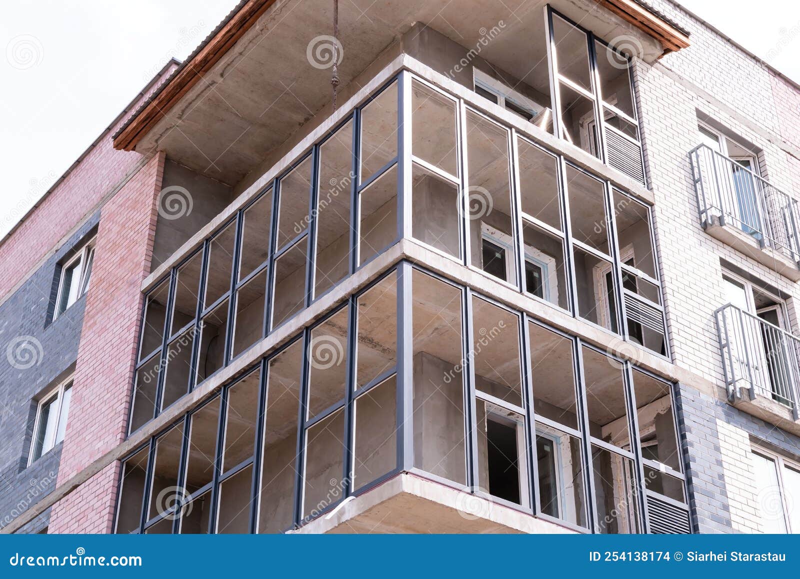Balcony Frame in a New House Stock Photo - Image of glass, interior ...