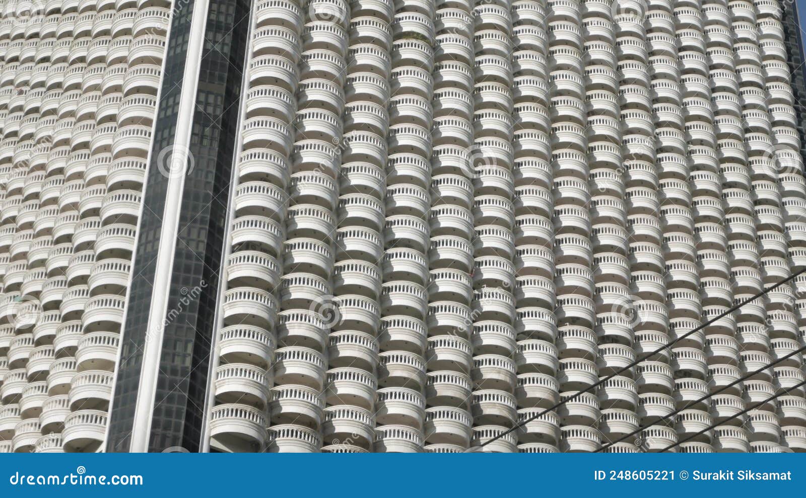 Balcony on High Rise Building in Pattern Architecture Design Stock ...