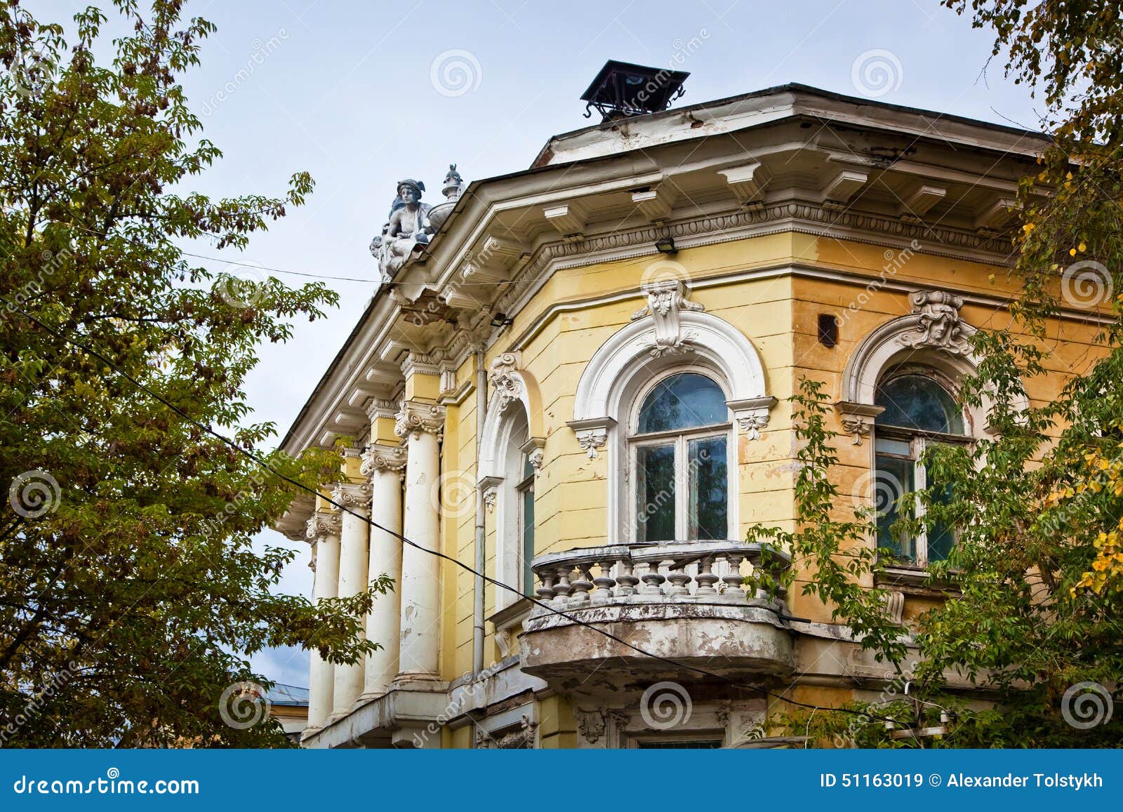 Balcony in Historic Building Stock Image - Image of rusted, facade ...
