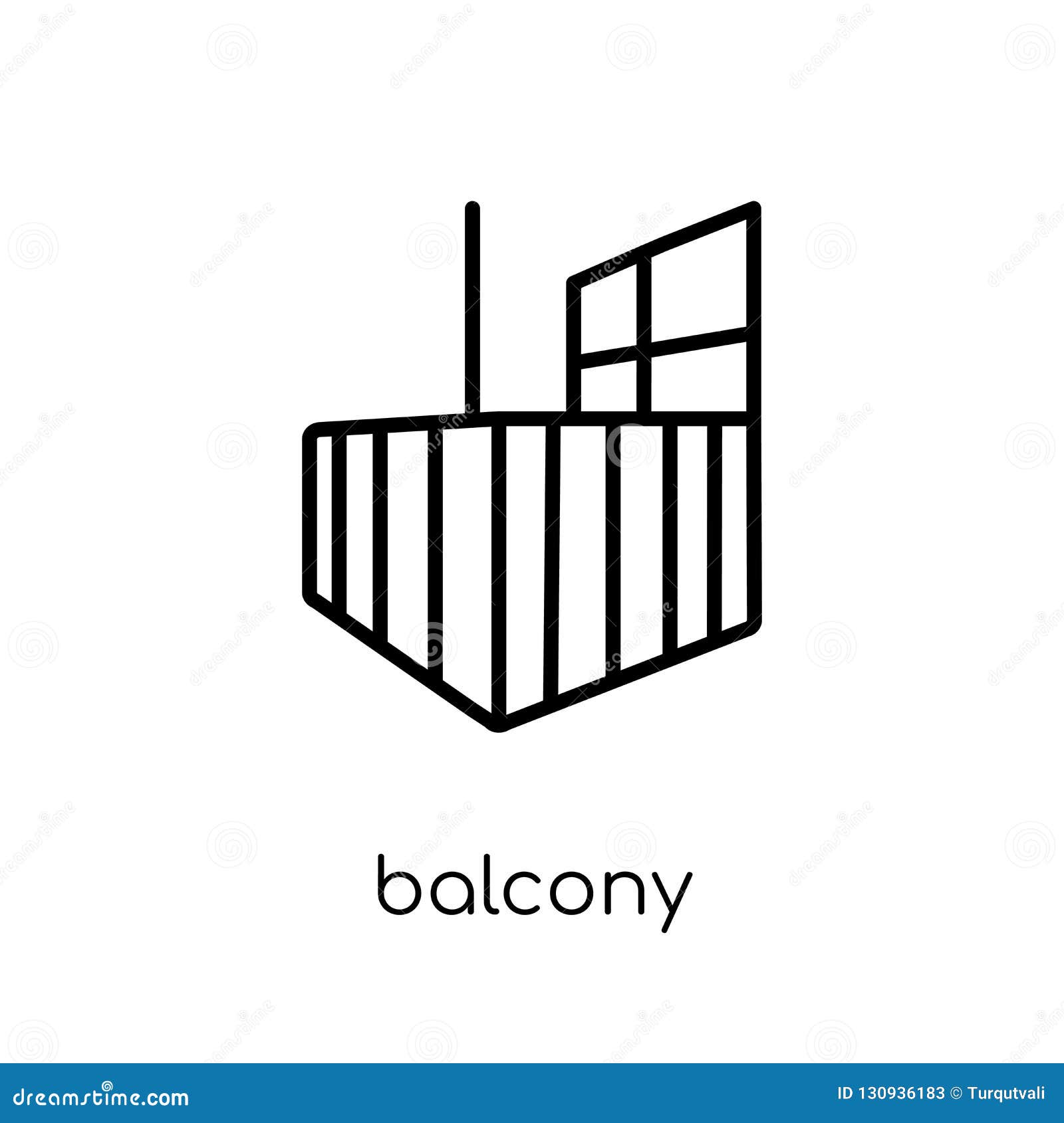 Balcony Icon. Trendy Modern Flat Linear Vector Balcony Icon on W Stock ...