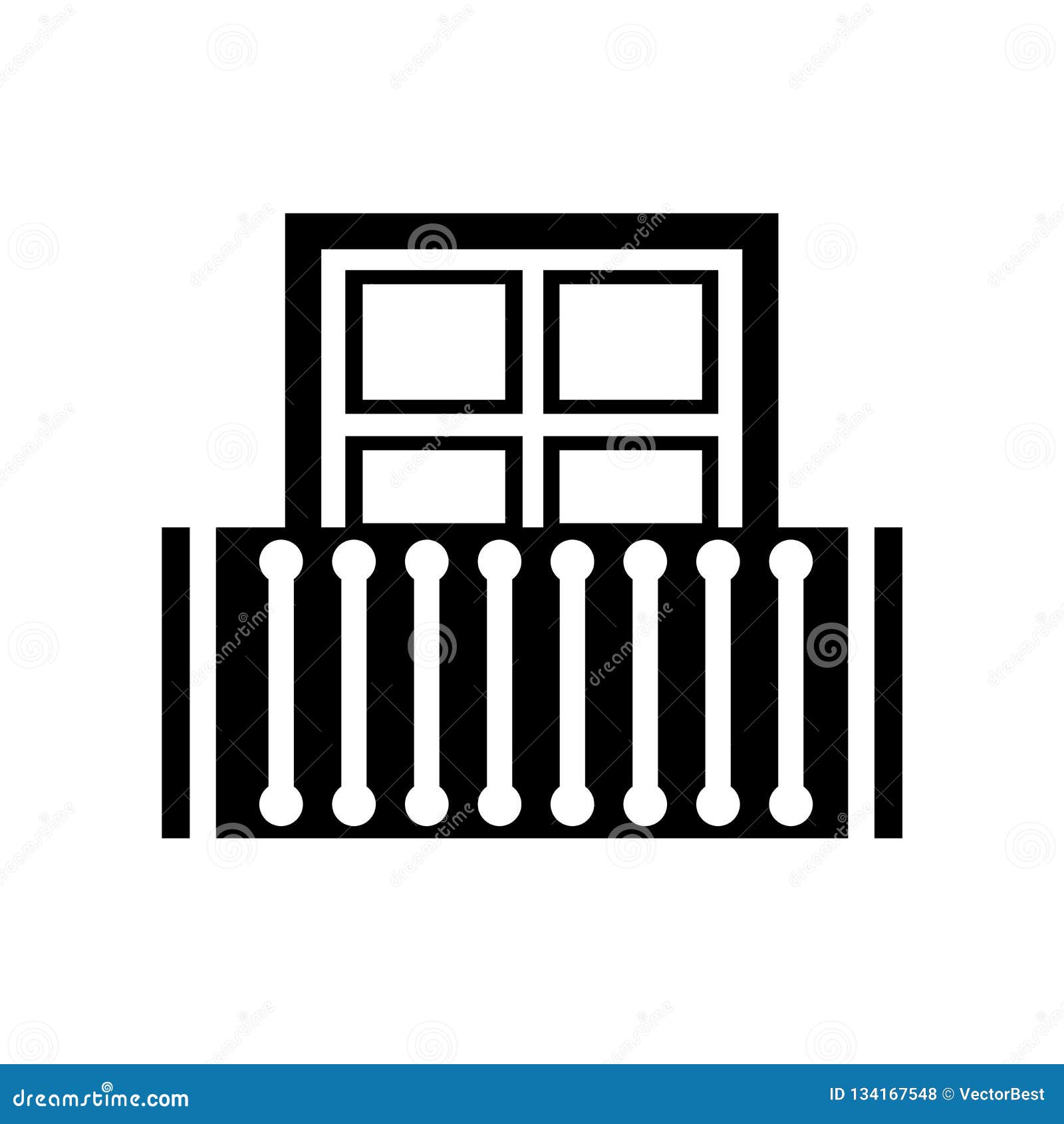 Balcony Icon Vector Isolated on White Background, Balcony Sign ...