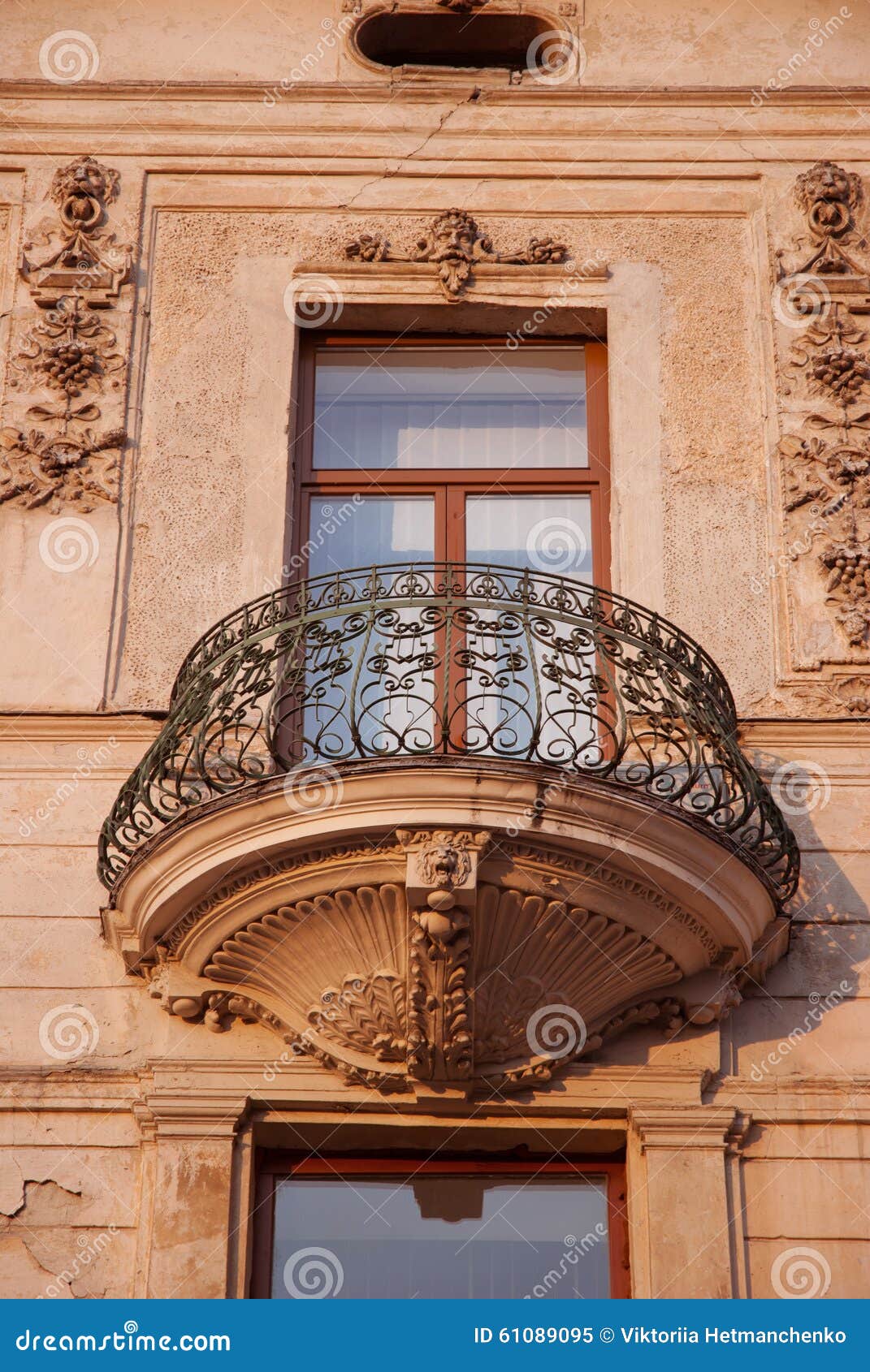 Balcony Iron Window Wall Wrought Ornate Stock Image - Image of softness ...