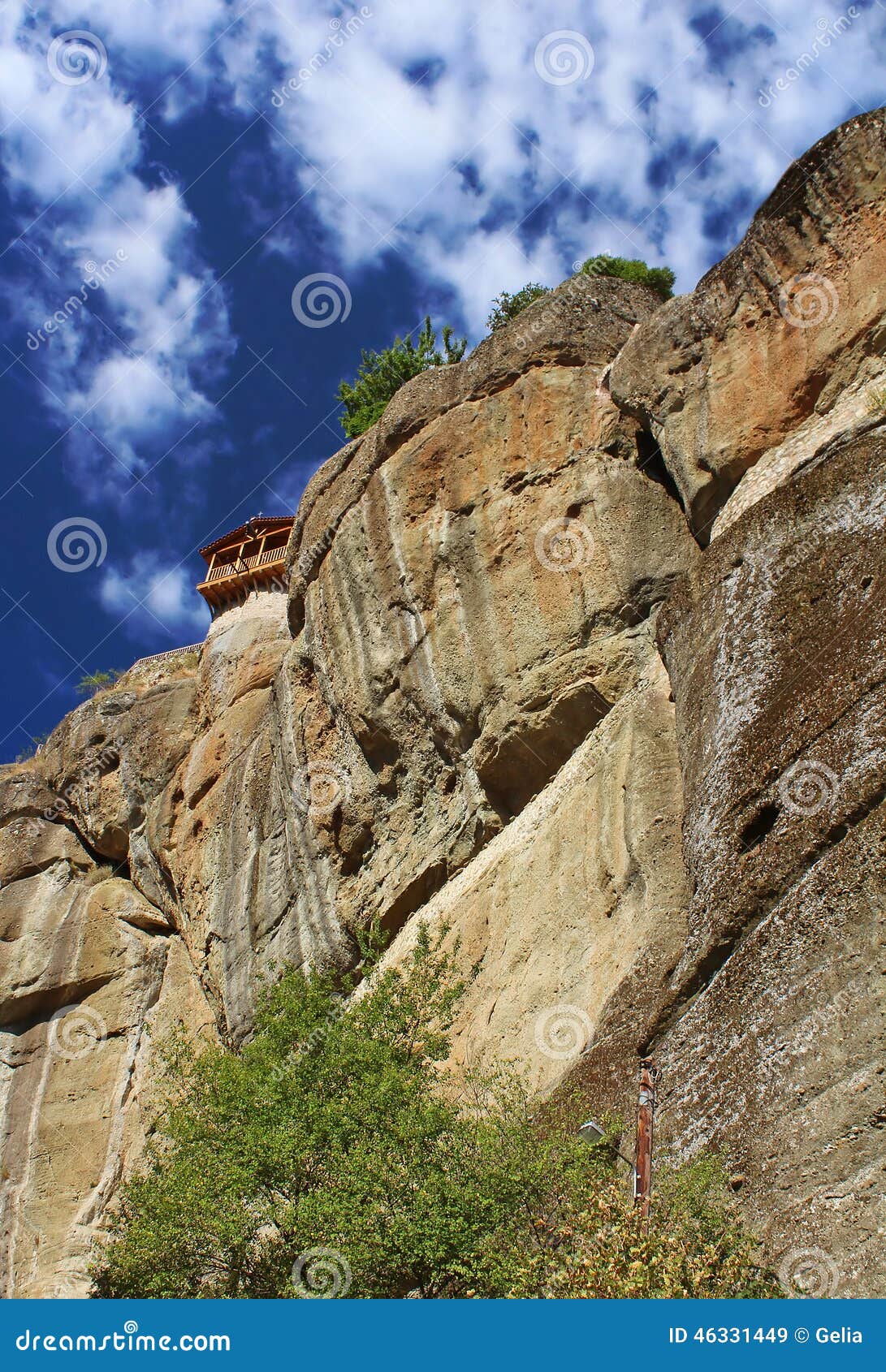 Balcony of Meteora Monastery, Greece Stock Image - Image of baptistery ...