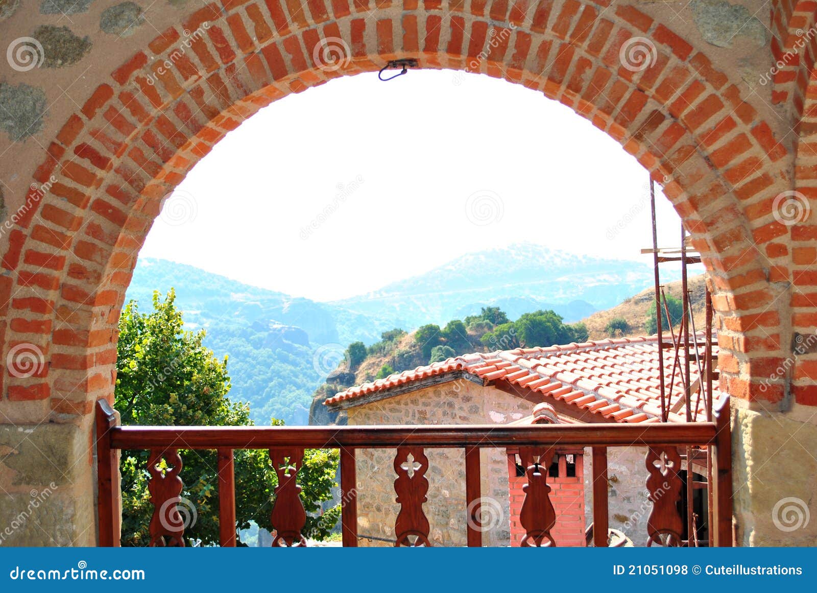Balcony monastery stock photo. Image of rock, roof, arch - 21051098