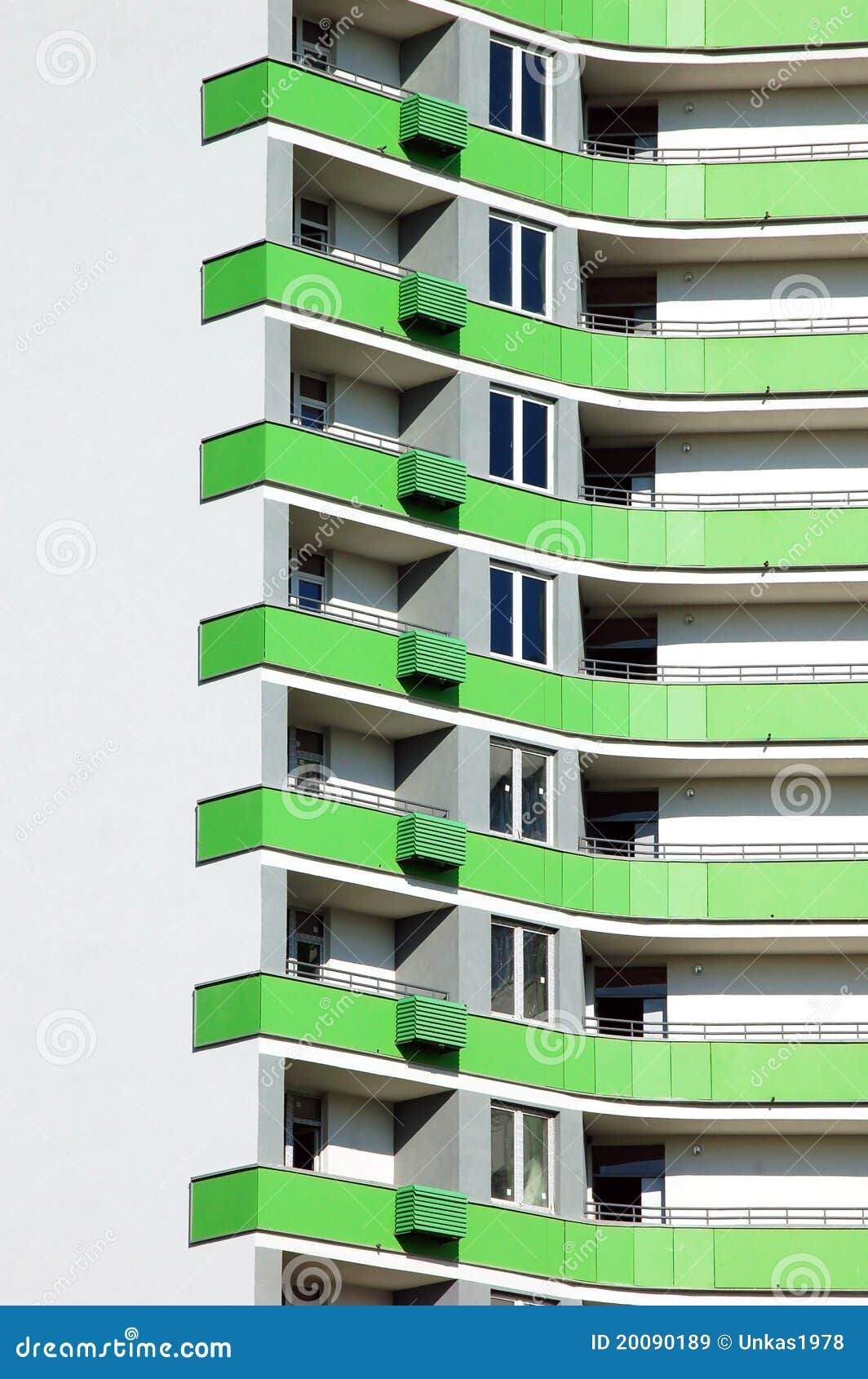 Balcony of new building stock image. Image of condominium - 20090189
