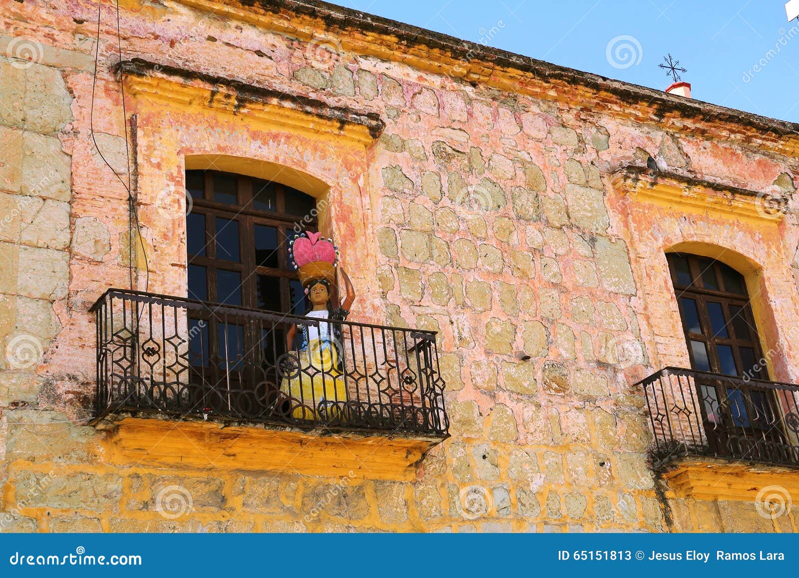 Balcony in Oaxaca stock image. Image of town, mexican - 65151813