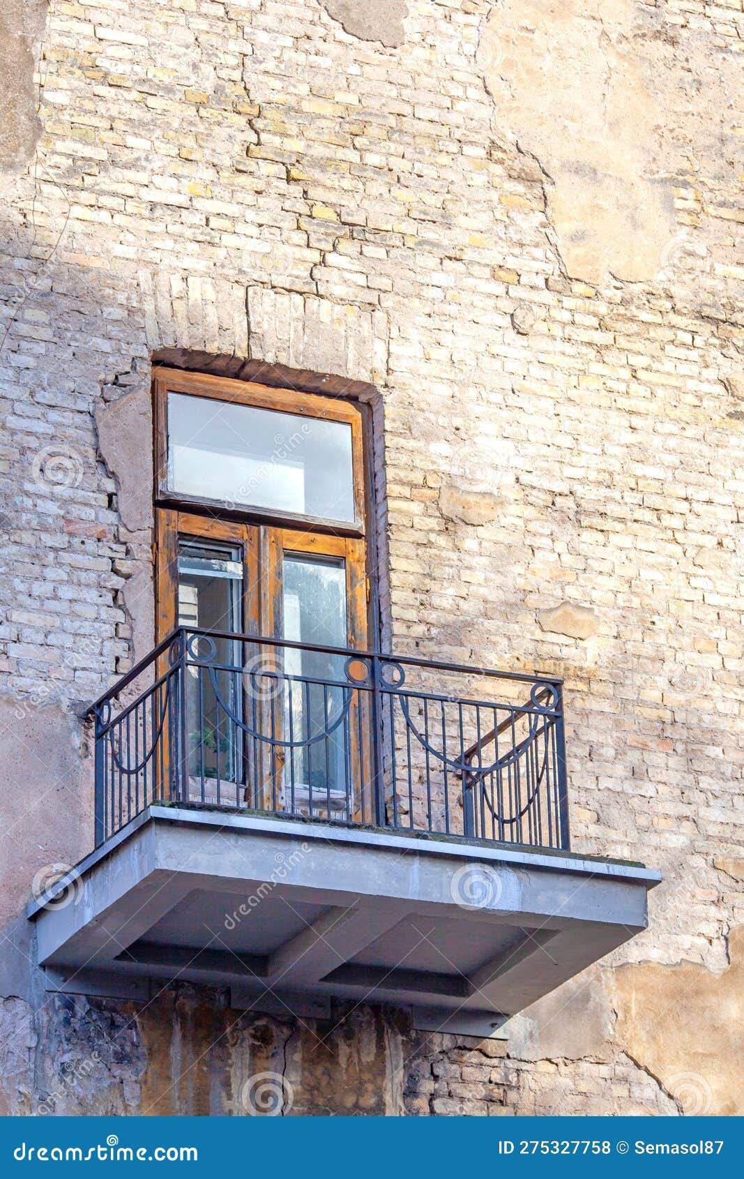 Balcony of an Old Brick House Stock Photo - Image of brickwork ...