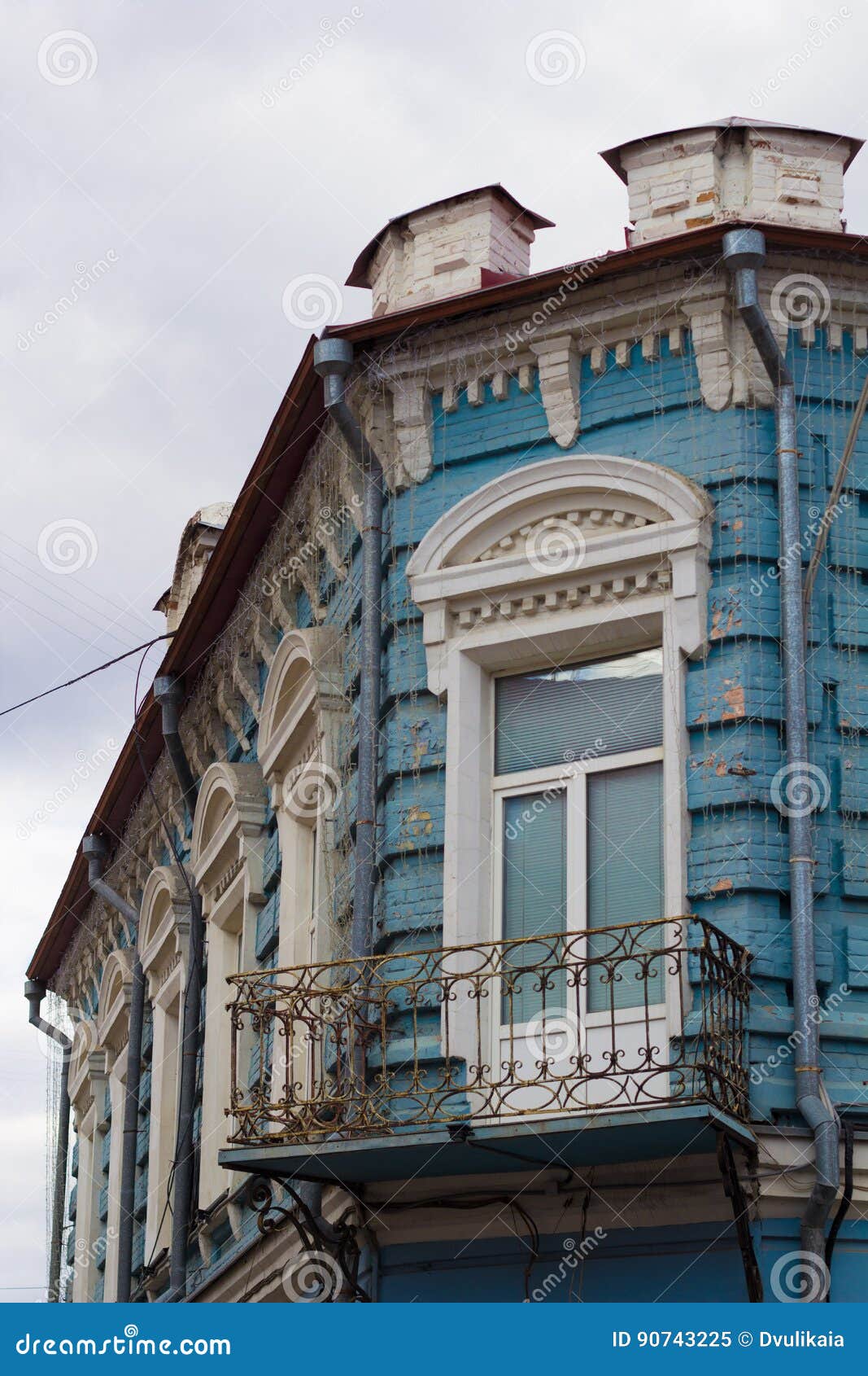 Balcony of old building stock image. Image of vintage - 90743225