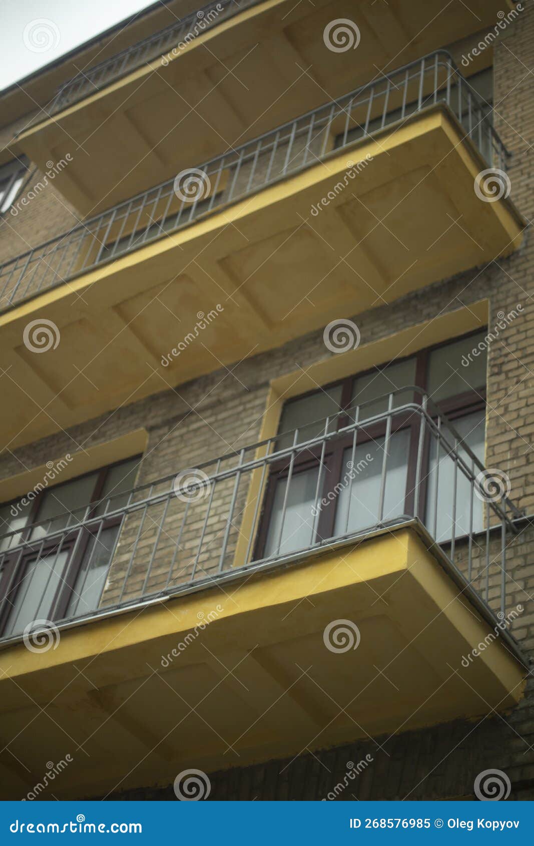 Balcony in Old Building. Balcony without Glazing. Architecture of 20th ...
