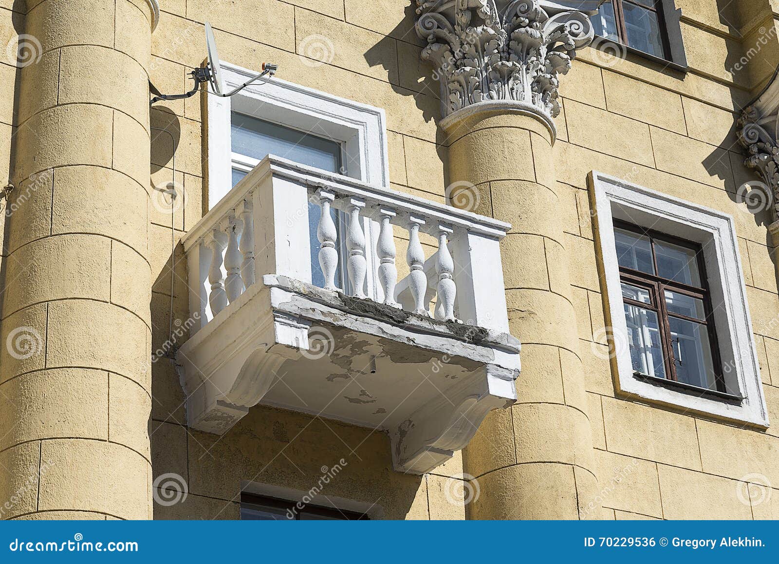 Balcony old building. stock photo. Image of blocks, building - 70229536