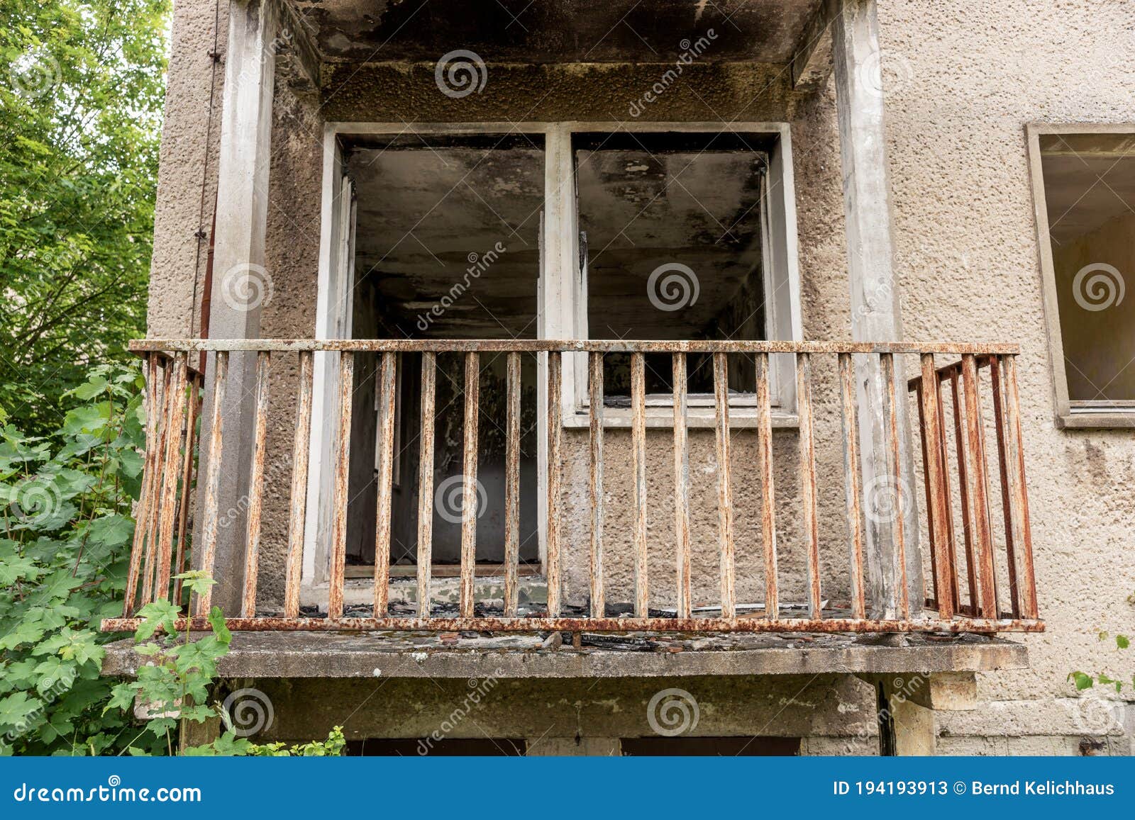 Balcony of an Old Building for Demolition Stock Image - Image of aged ...