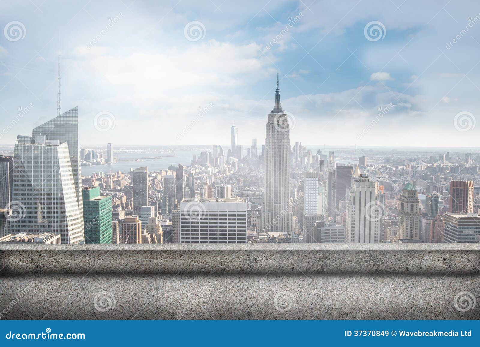 Balcony overlooking city stock illustration. Illustration of horizon ...