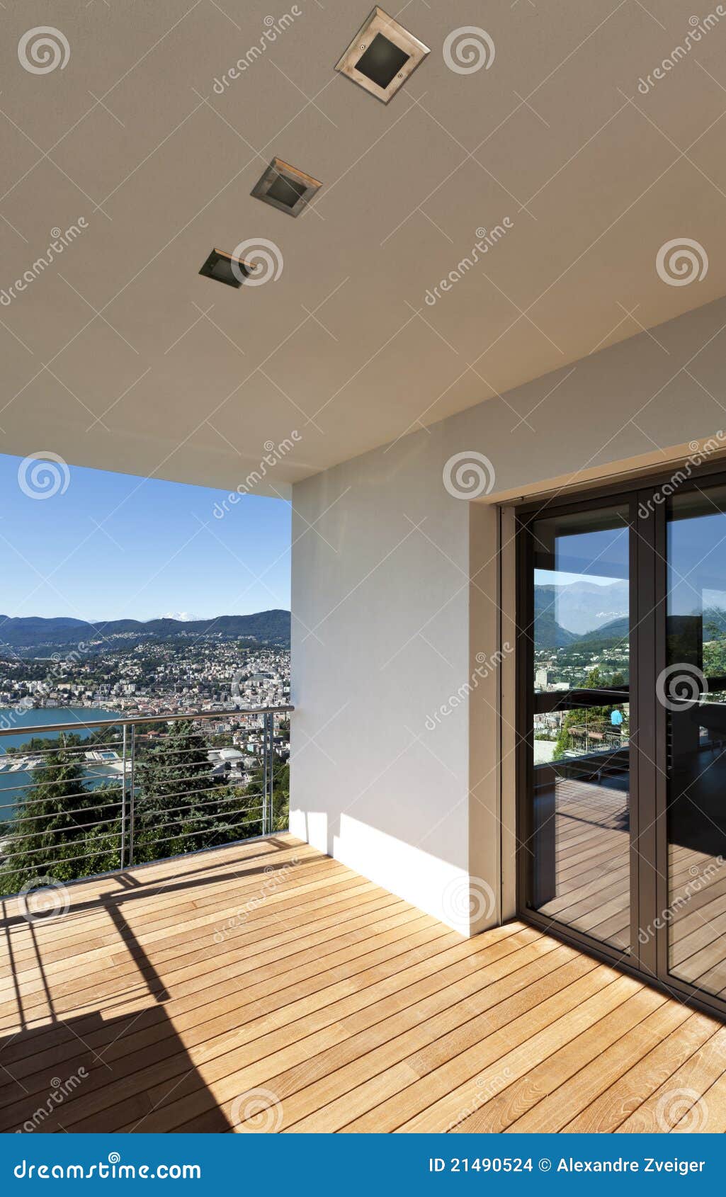 Balcony Overlooking the Lake Stock Photo - Image of landscape, luxury ...