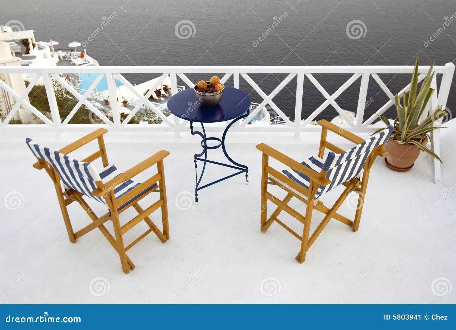 Balcony overlooking water stock image. Image of chairs - 5803941