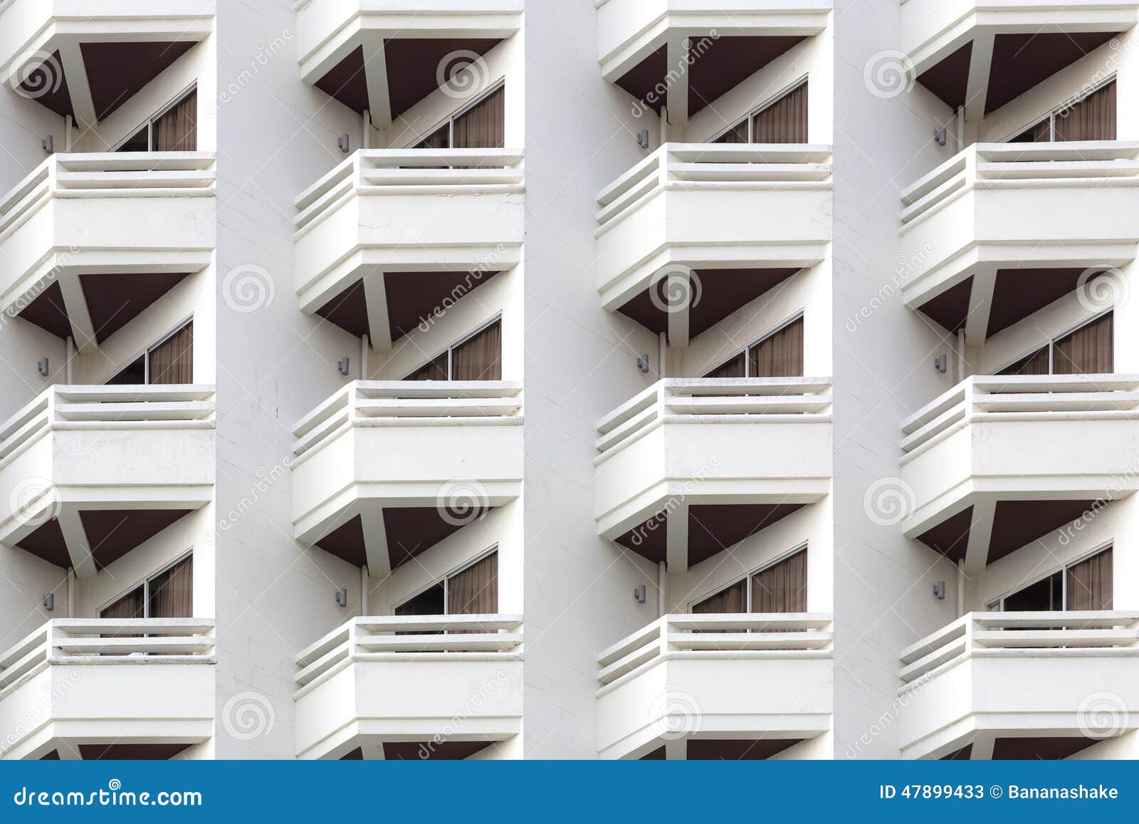Balcony Pattern of Modern Building Stock Image - Image of glass ...