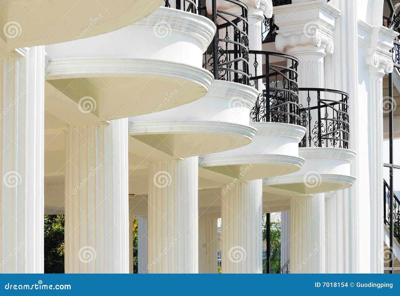 Balcony and pillars stock photo. Image of railing, line - 7018154