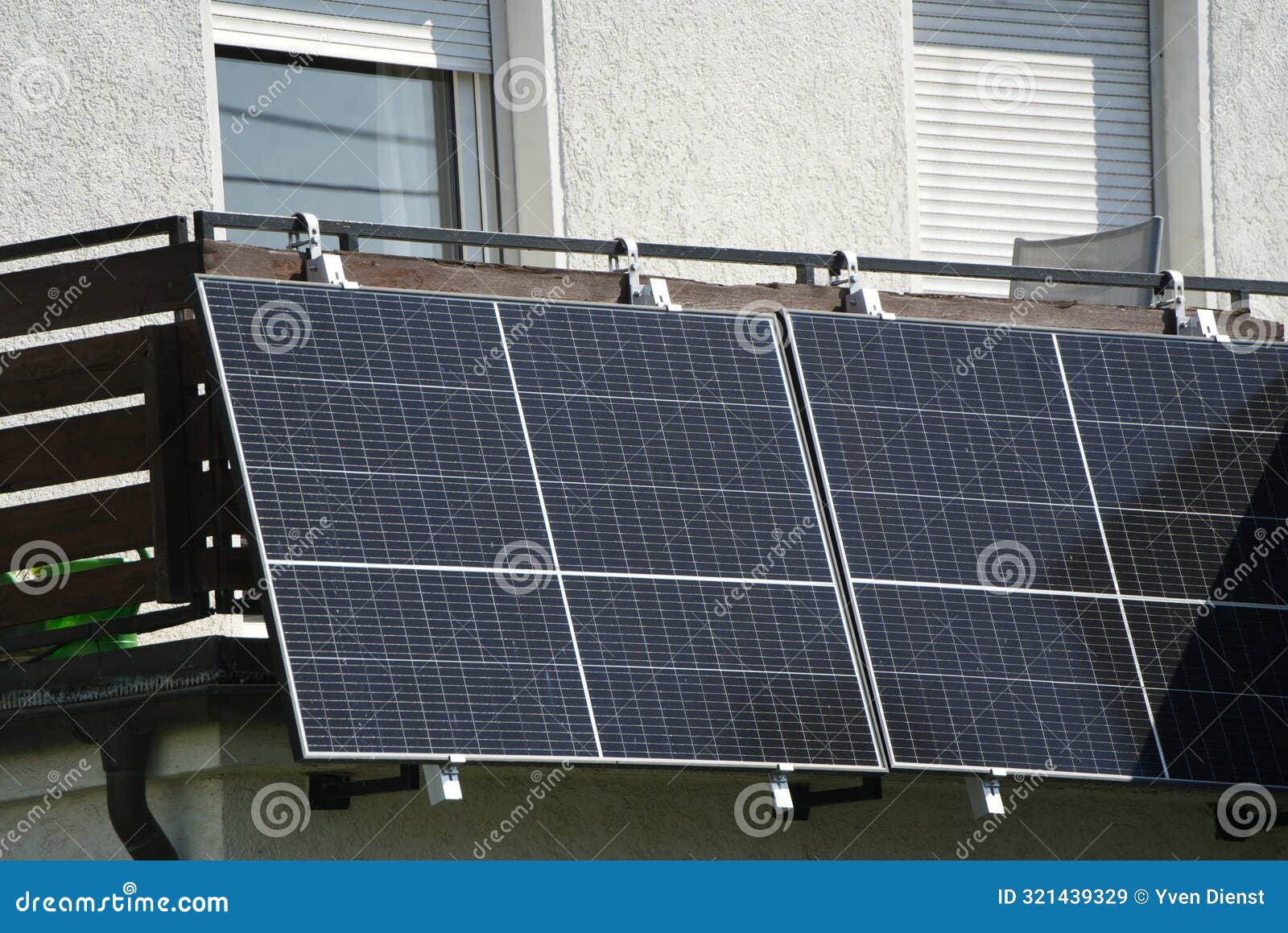 Balcony Power Plant on a Residential Building Illuminated by the Sun ...