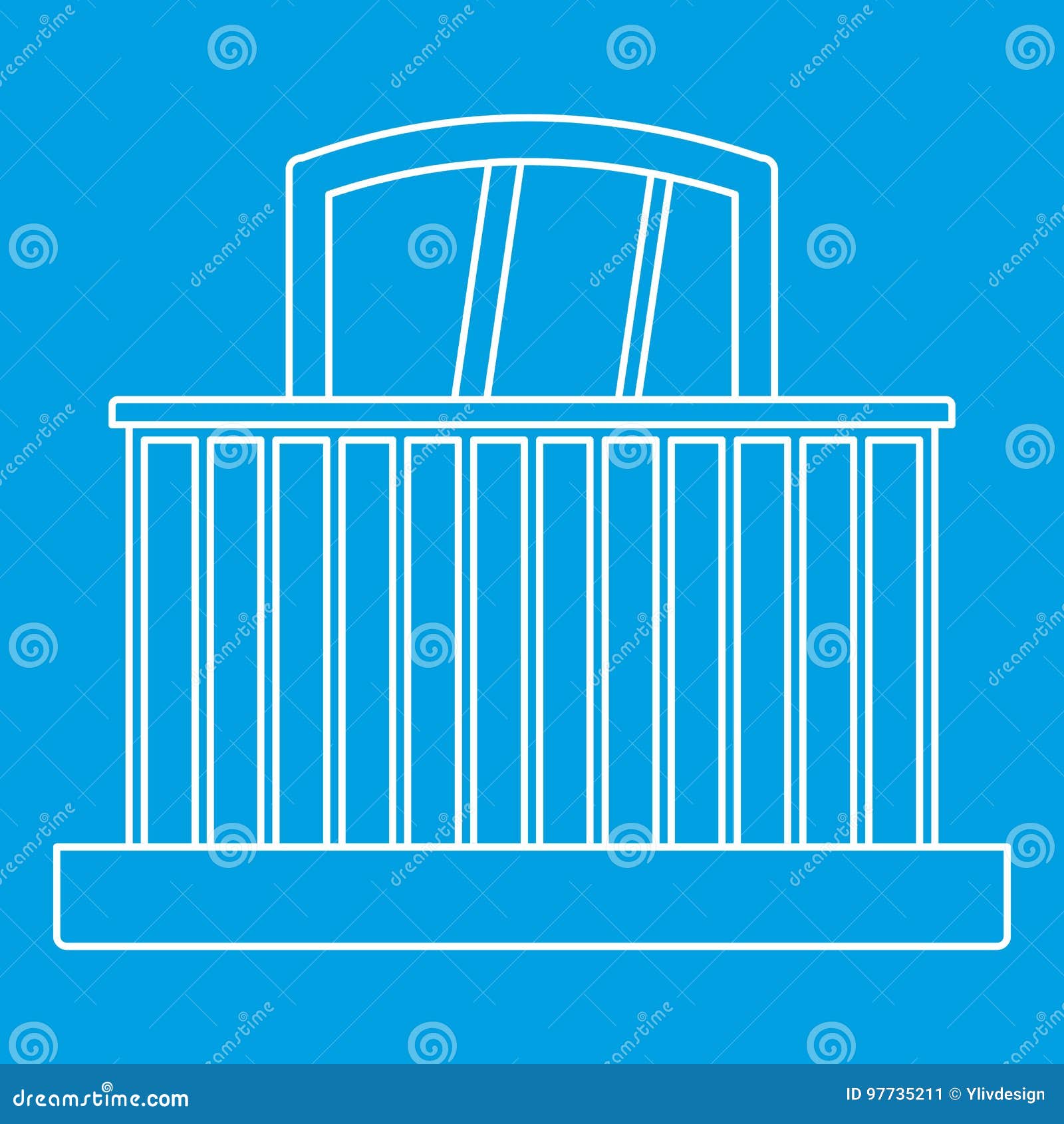 Balcony with Railing Icon, Outline Style Stock Vector - Illustration of ...