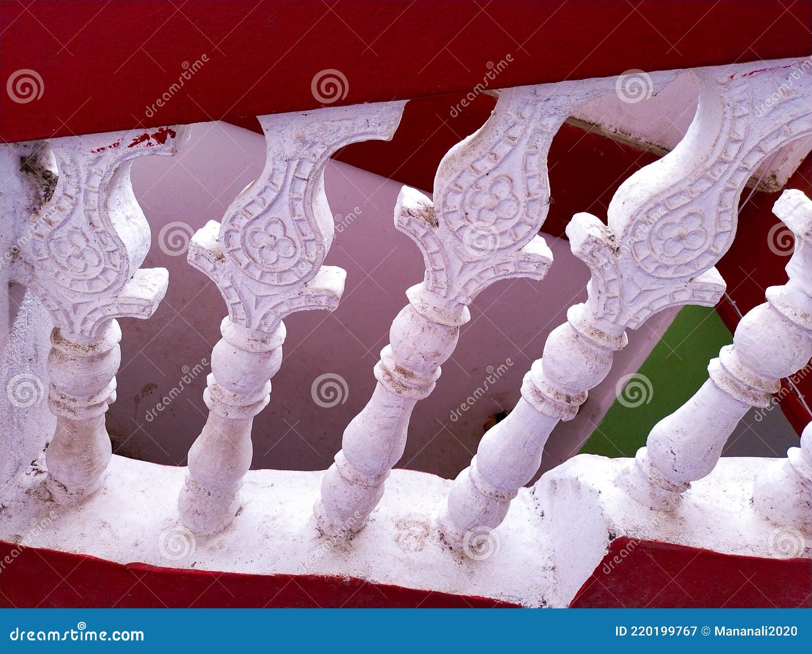 Balcony Railing Pillar Cement Pillar Stock Image - Image of master ...