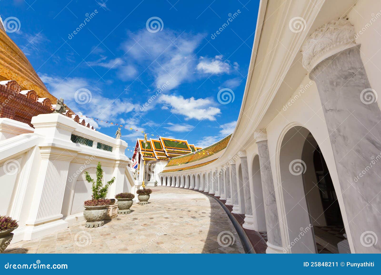 Balcony Round the Pagoda in a Temple Stock Image - Image of built ...