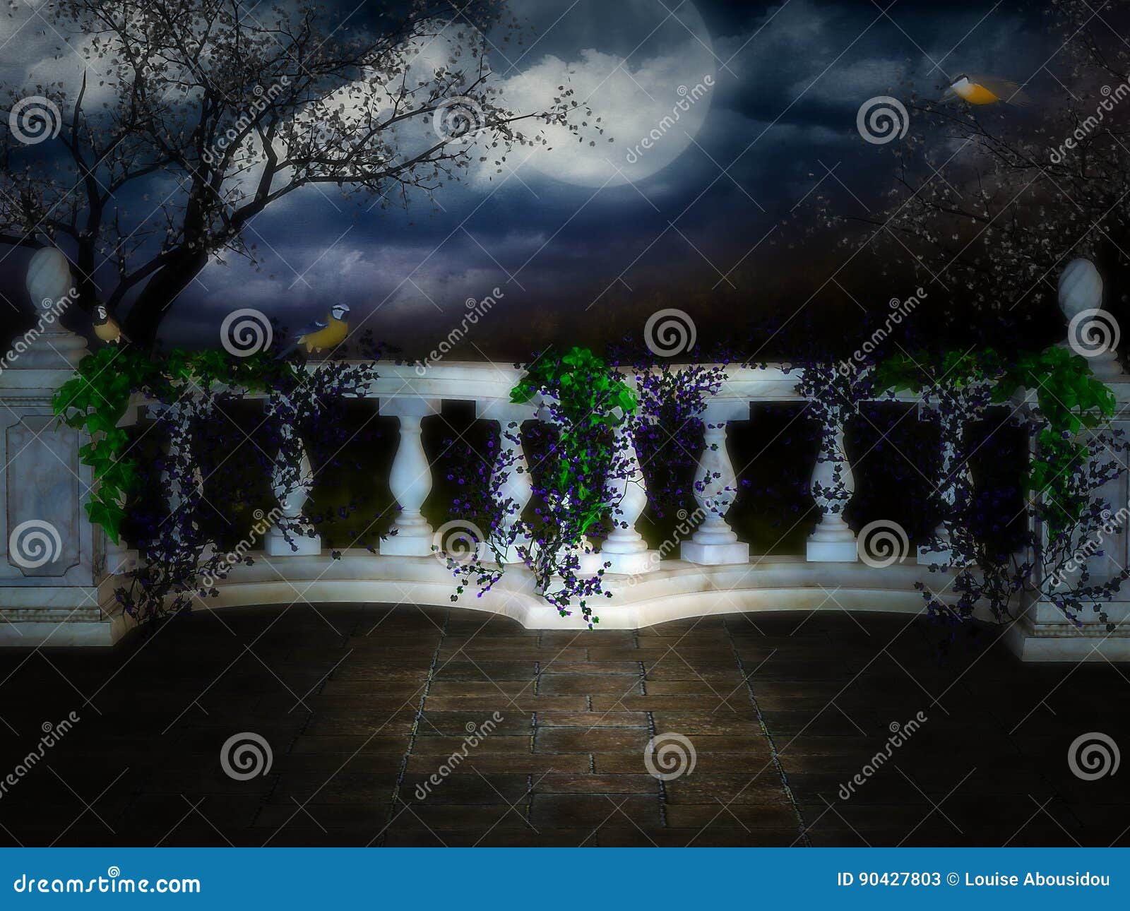 Balcony Scene stock illustration. Illustration of fantasy - 90427803